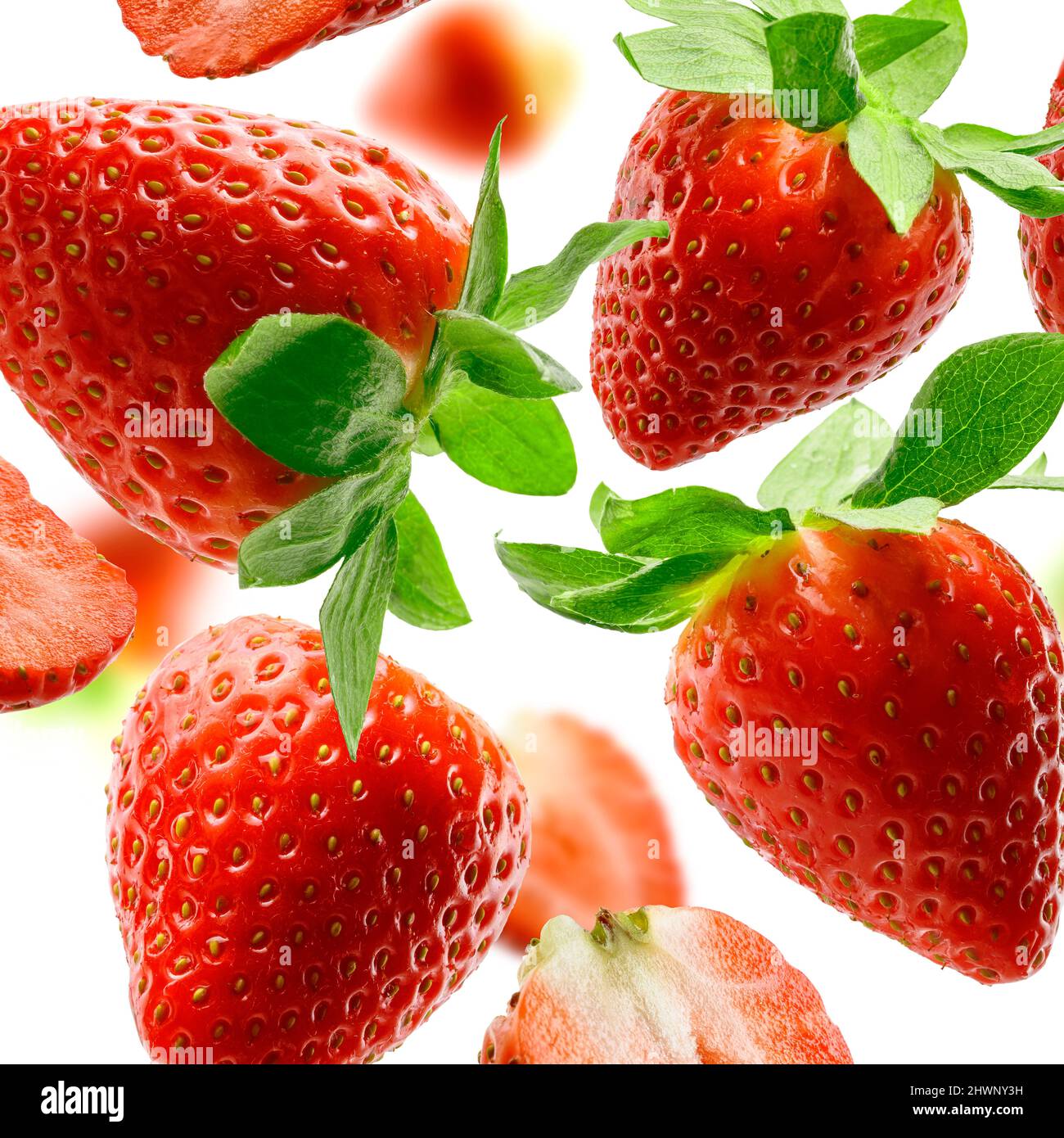 Strawberry close-up isolated on white background Stock Photo - Alamy