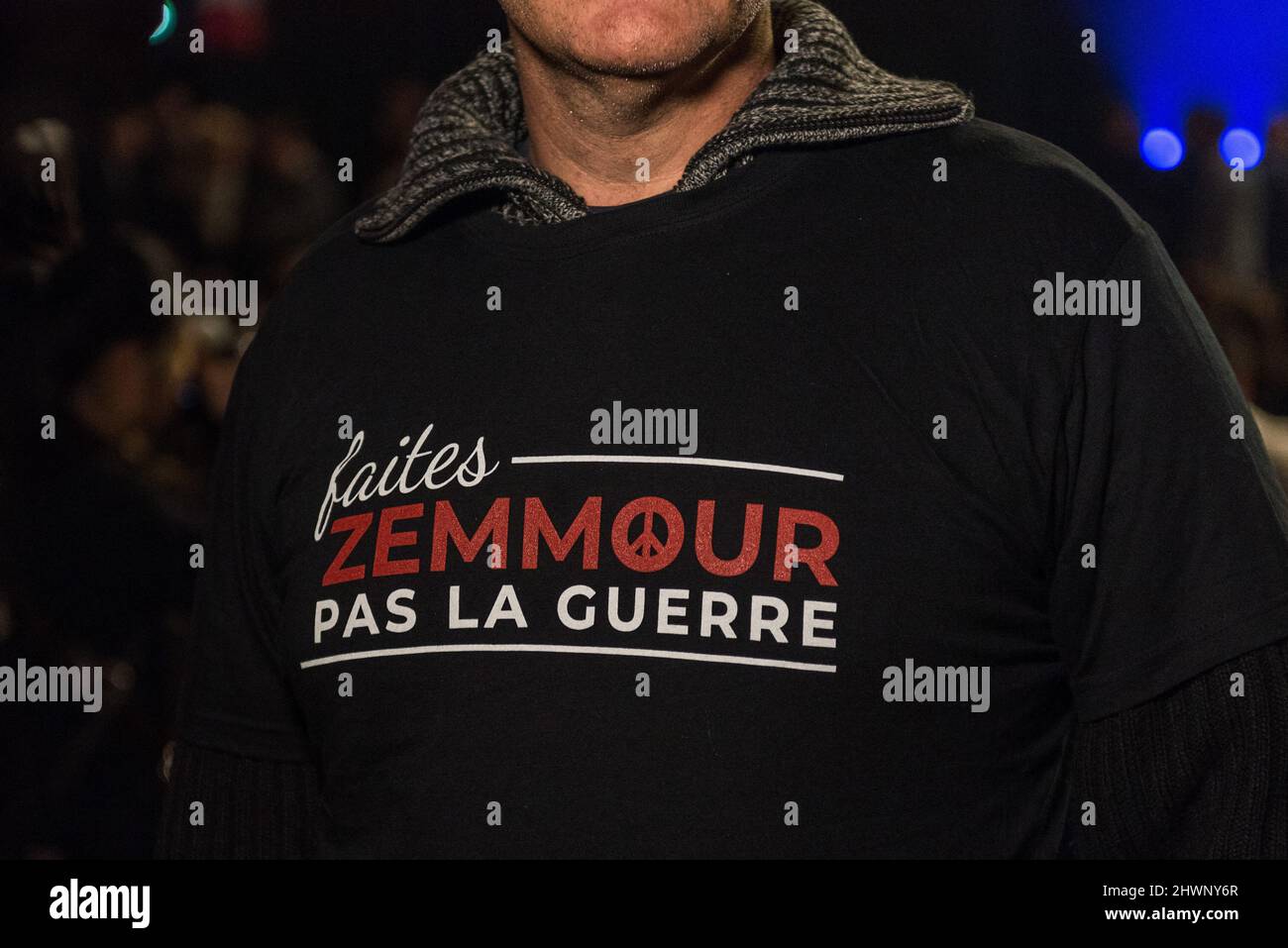 Supporters during a campaign meeting of the France's far-right party ...