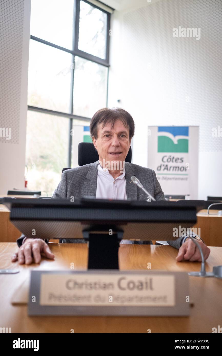France, Brittany, Saint-Brieuc on 2022-02-11. Portrait of Christian ...