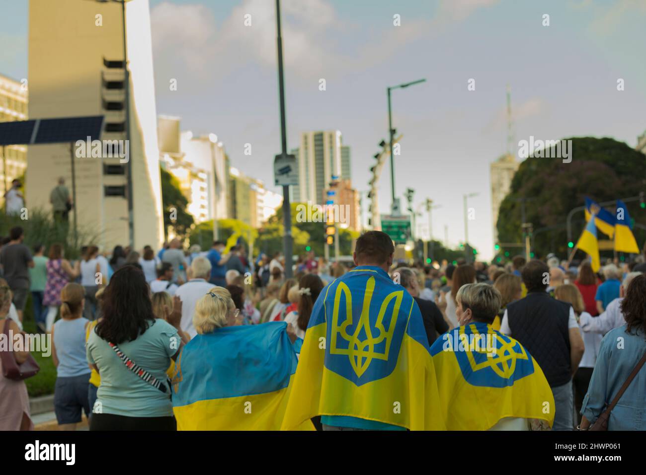 Ciudad de Buenos Aires, Argentina. 6th Mar, 2022. Protesters against ...