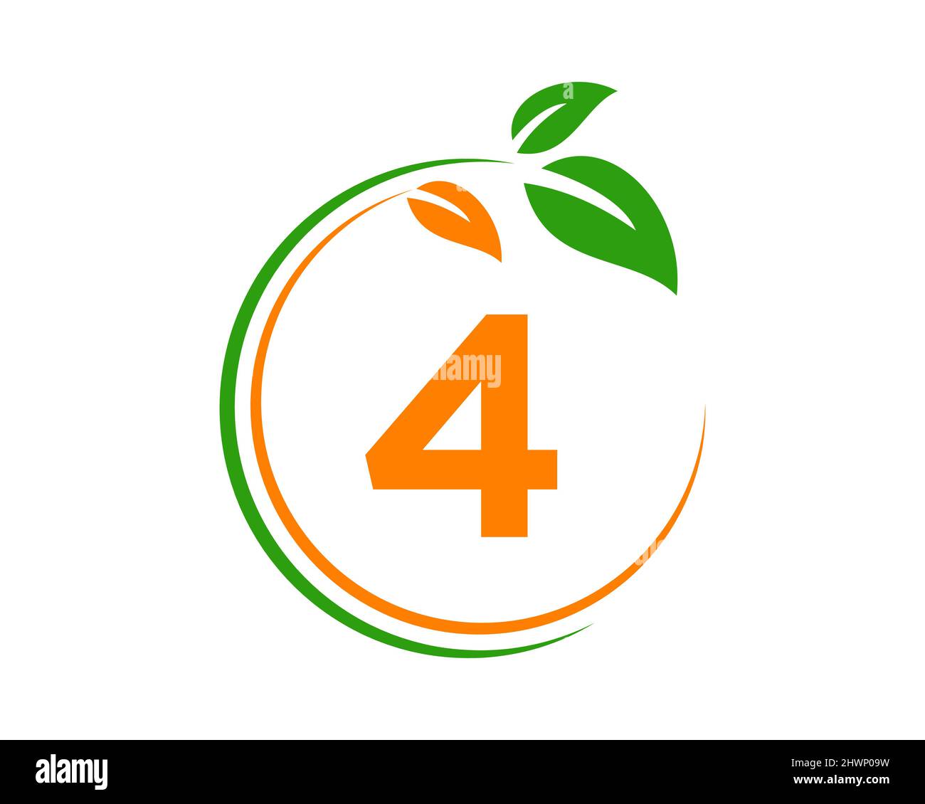 Eco Logo with 4 letter concept. 4 letter Eco healthy natural logo ...