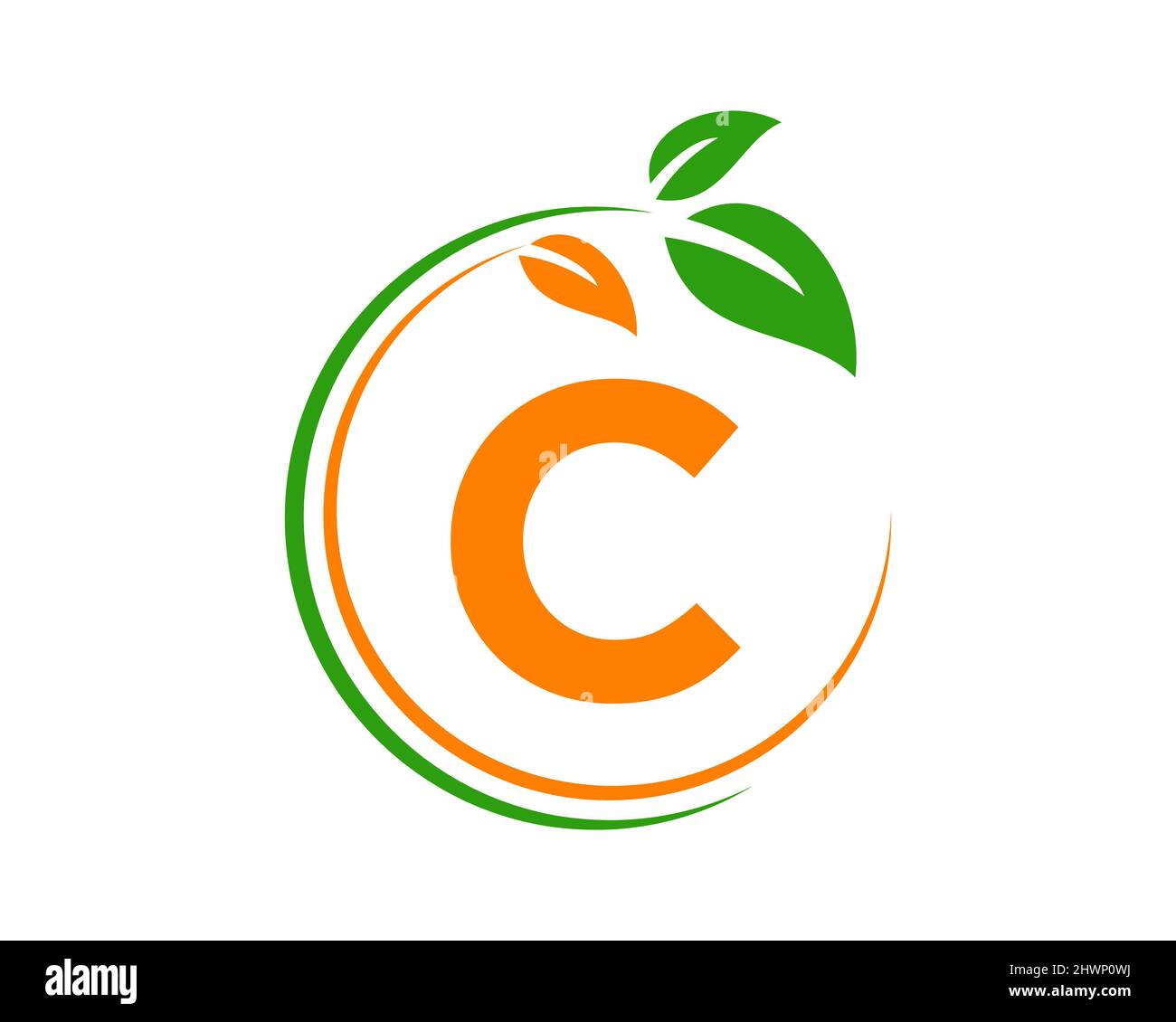 Eco Logo with C letter concept. C letter Eco healthy natural logo ...
