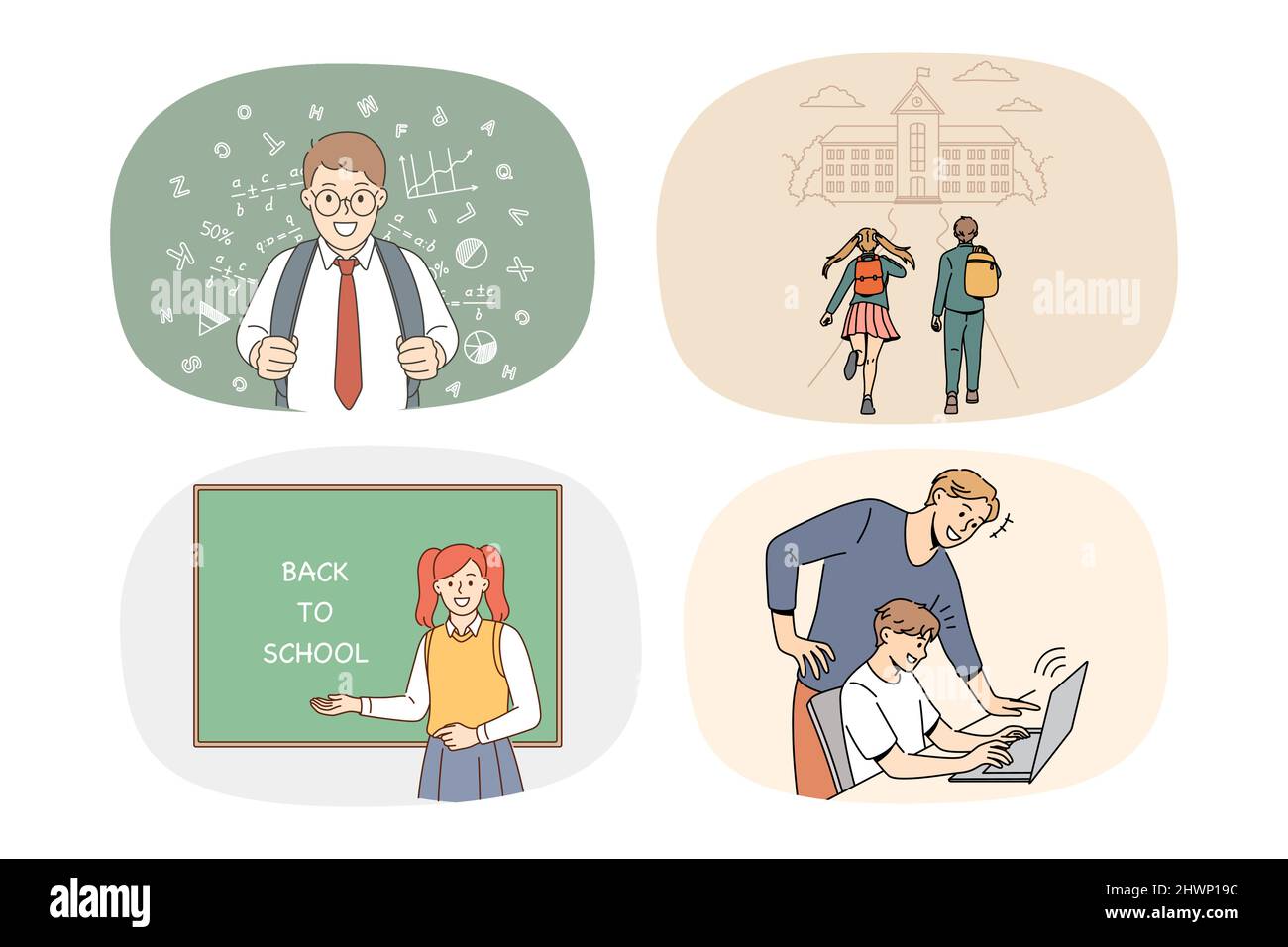 Excited school girl in uniform Stock Vector Images - Alamy
