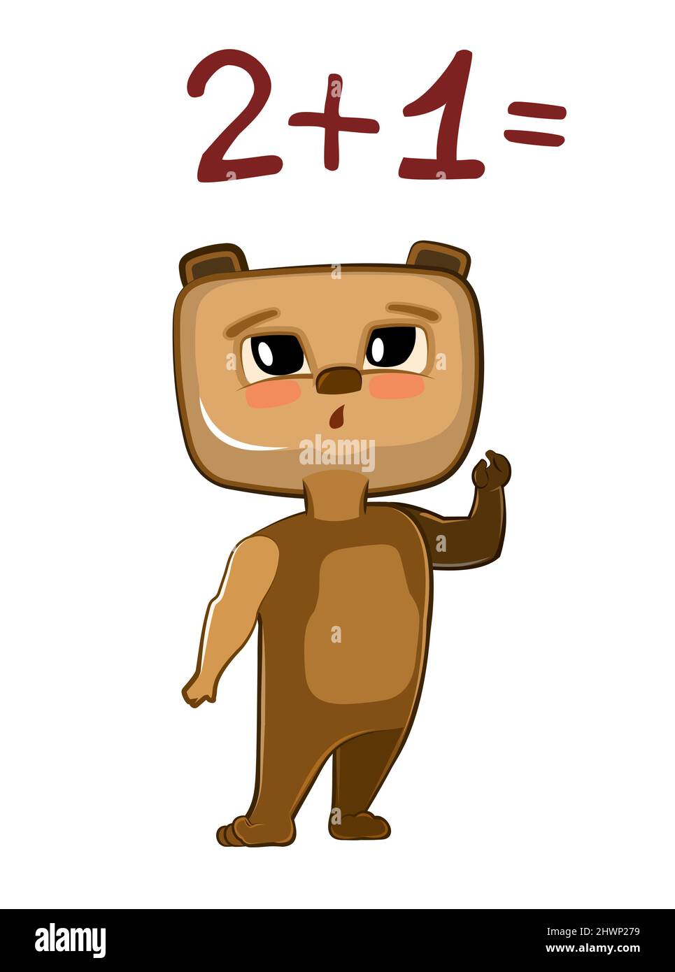 Cute Bear baby is trying to count. Can not. Studying numbers and ...