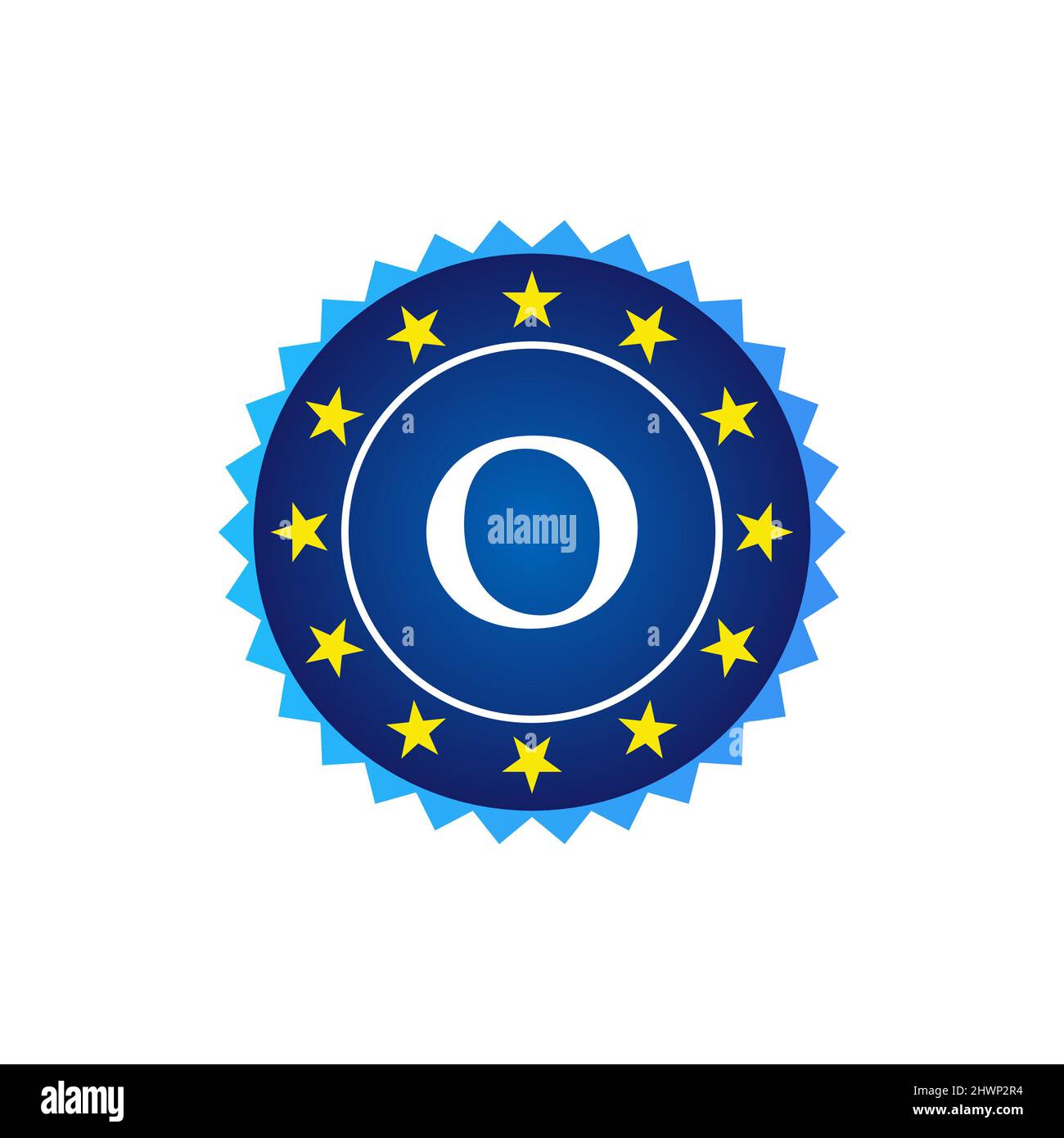 Badge And Label Logo Design On Letter O Sign. O Letter Vintage Badge ...