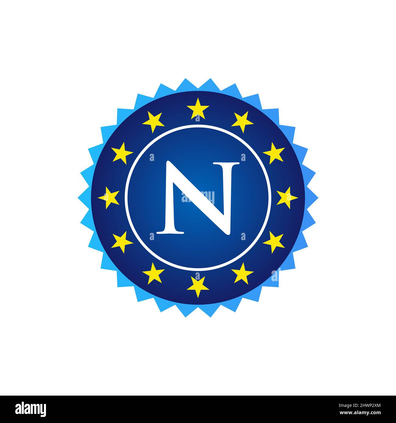 Badge And Label Logo Design On Letter N Sign. N Letter Vintage Badge ...