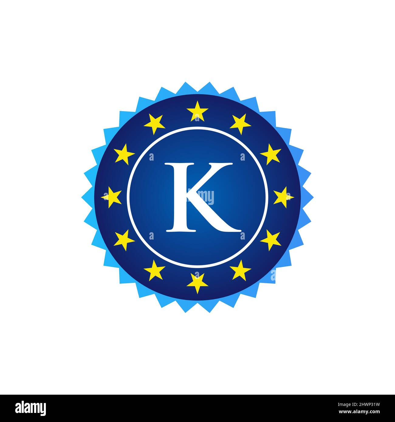 Badge And Label Logo Design On Letter K Sign. K Letter Vintage Badge ...