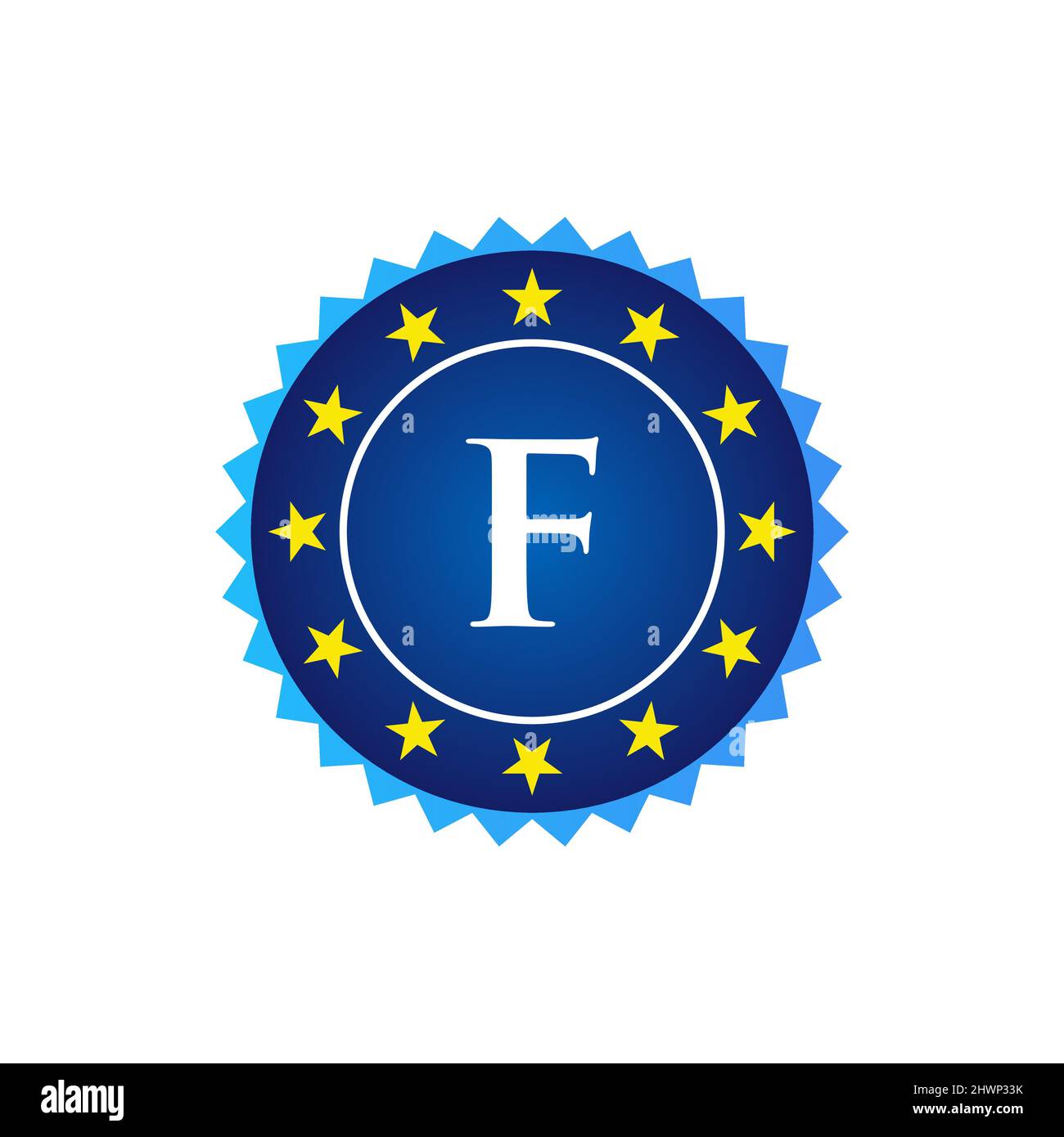 Badge And Label Logo Design On Letter F Sign. F Letter Vintage Badge ...