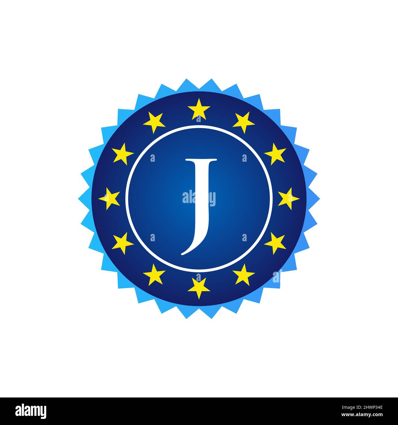 Badge And Label Logo Design On Letter J Sign. J Letter Vintage Badge ...