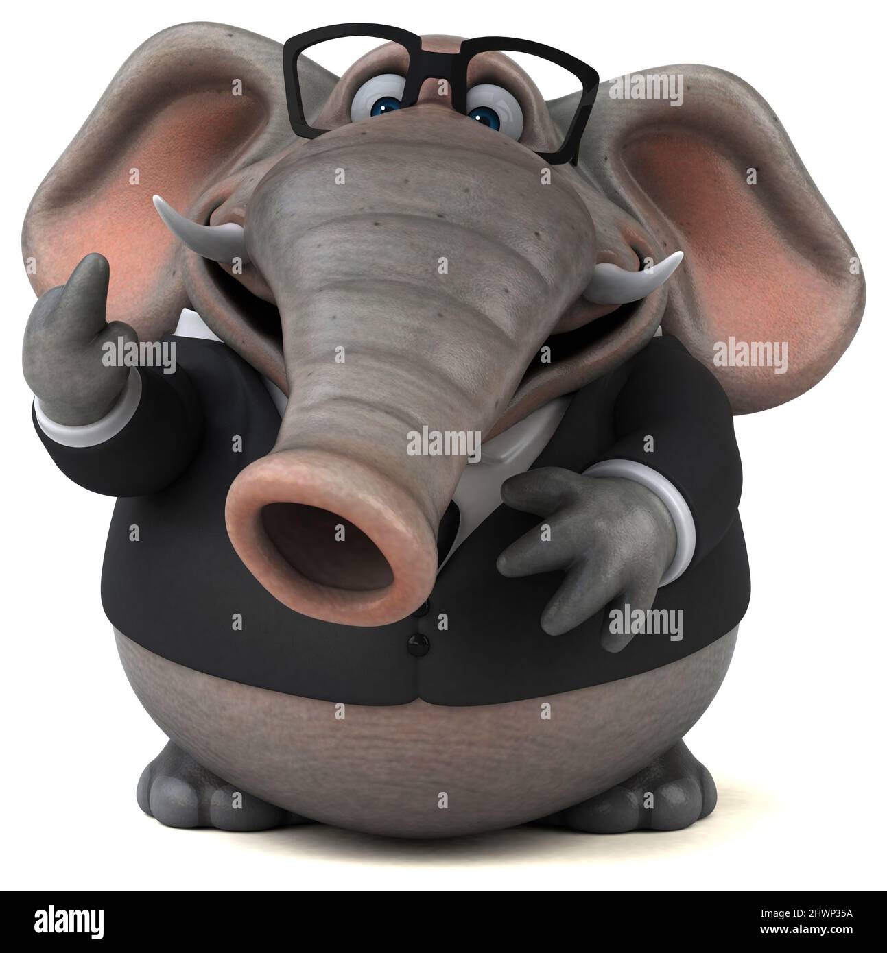 Fun elephant - 3D Illustration Stock Photo - Alamy