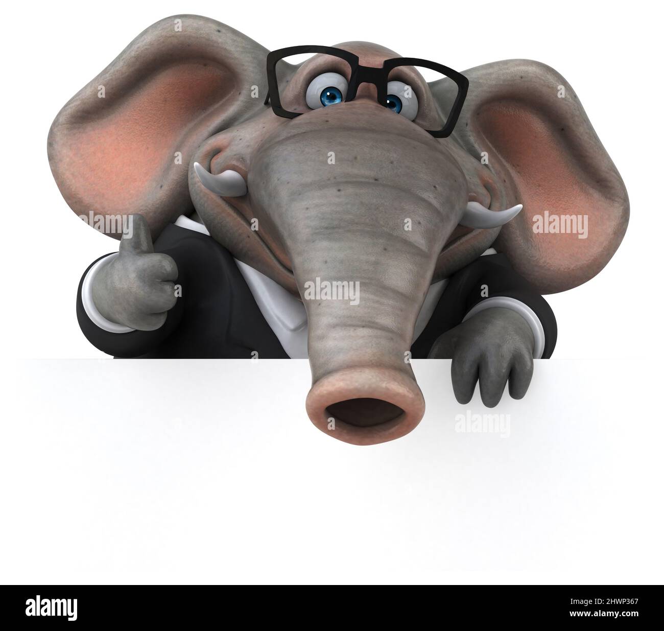 Fun elephant - 3D Illustration Stock Photo - Alamy