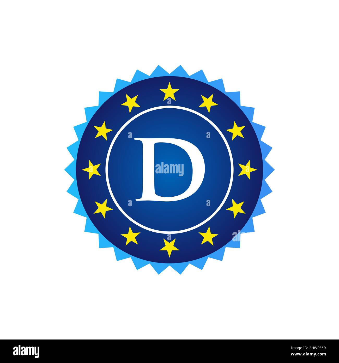 Badge And Label Logo Design On Letter D Sign. D Letter Vintage Badge ...