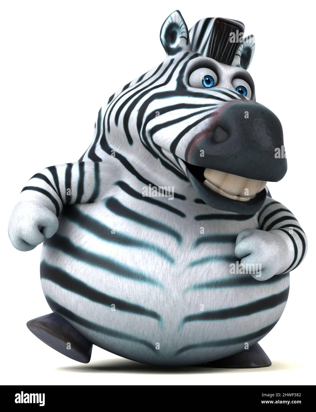 Fun zebra - 3D Illustration Stock Photo - Alamy