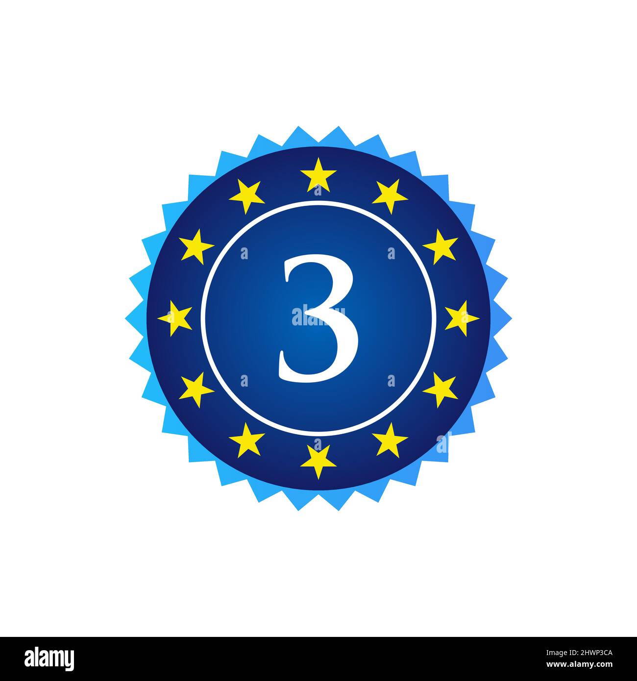 Badge And Label Logo Design On Letter 3 Sign. 3 Letter Vintage Badge ...