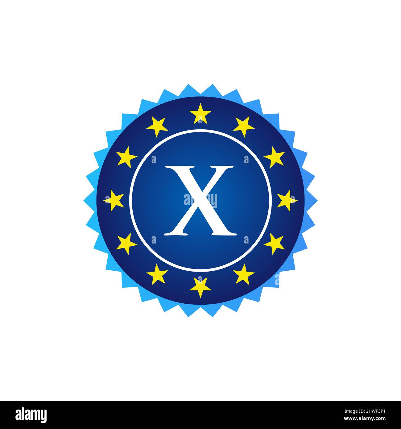 Badge And Label Logo Design On Letter X Sign. X Letter Vintage Badge ...