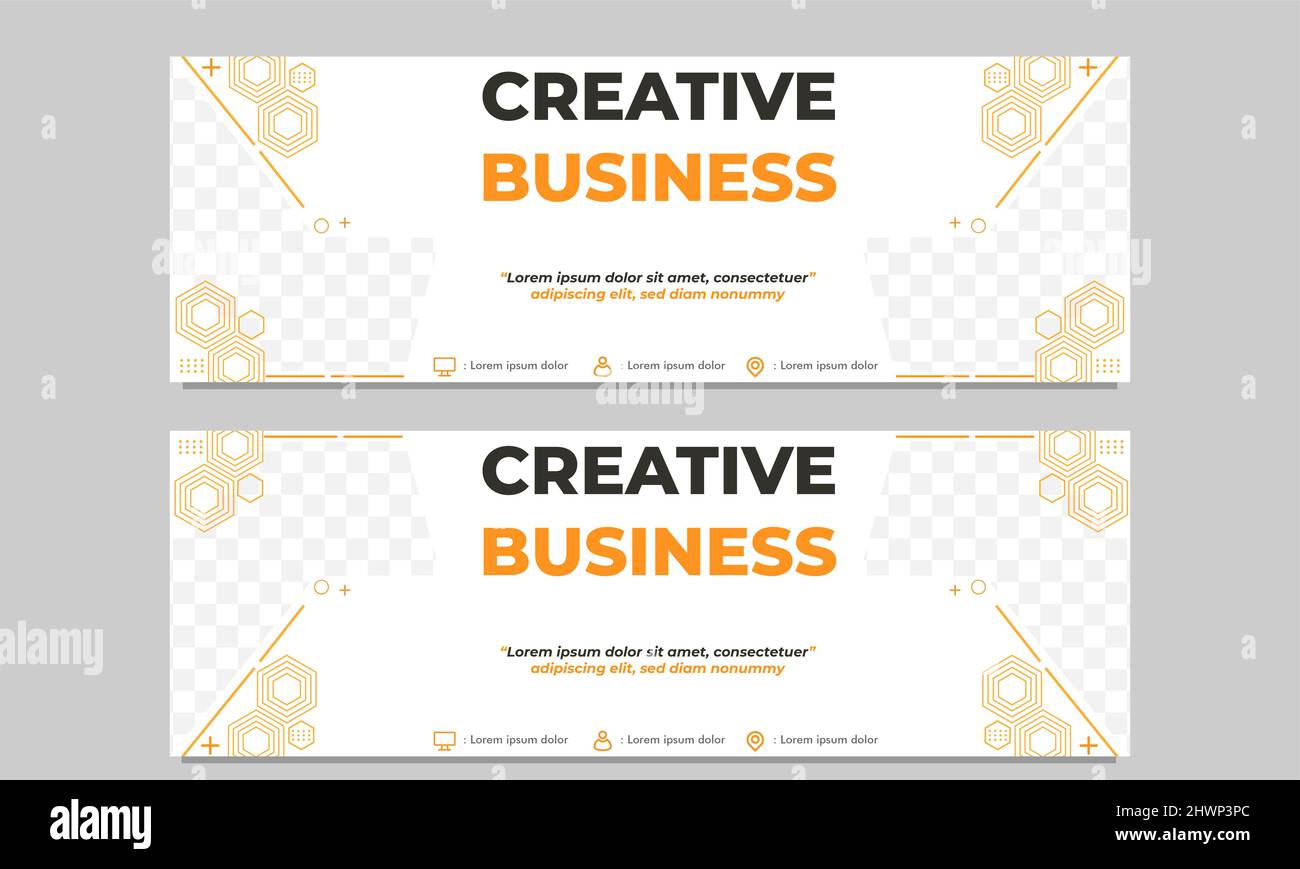 creative business horizontal banner template design Stock Photo - Alamy