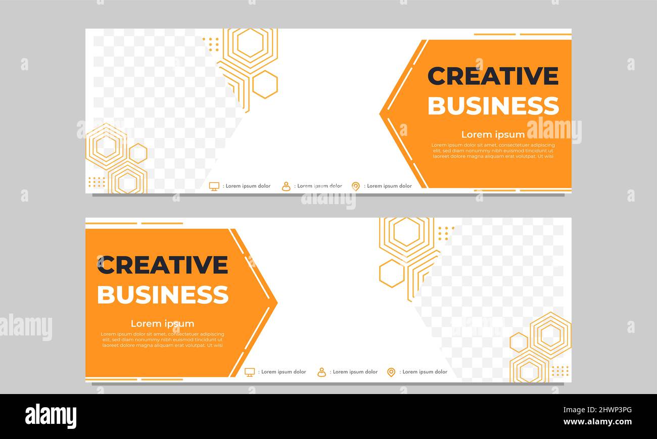 creative business horizontal banner template design Stock Photo - Alamy