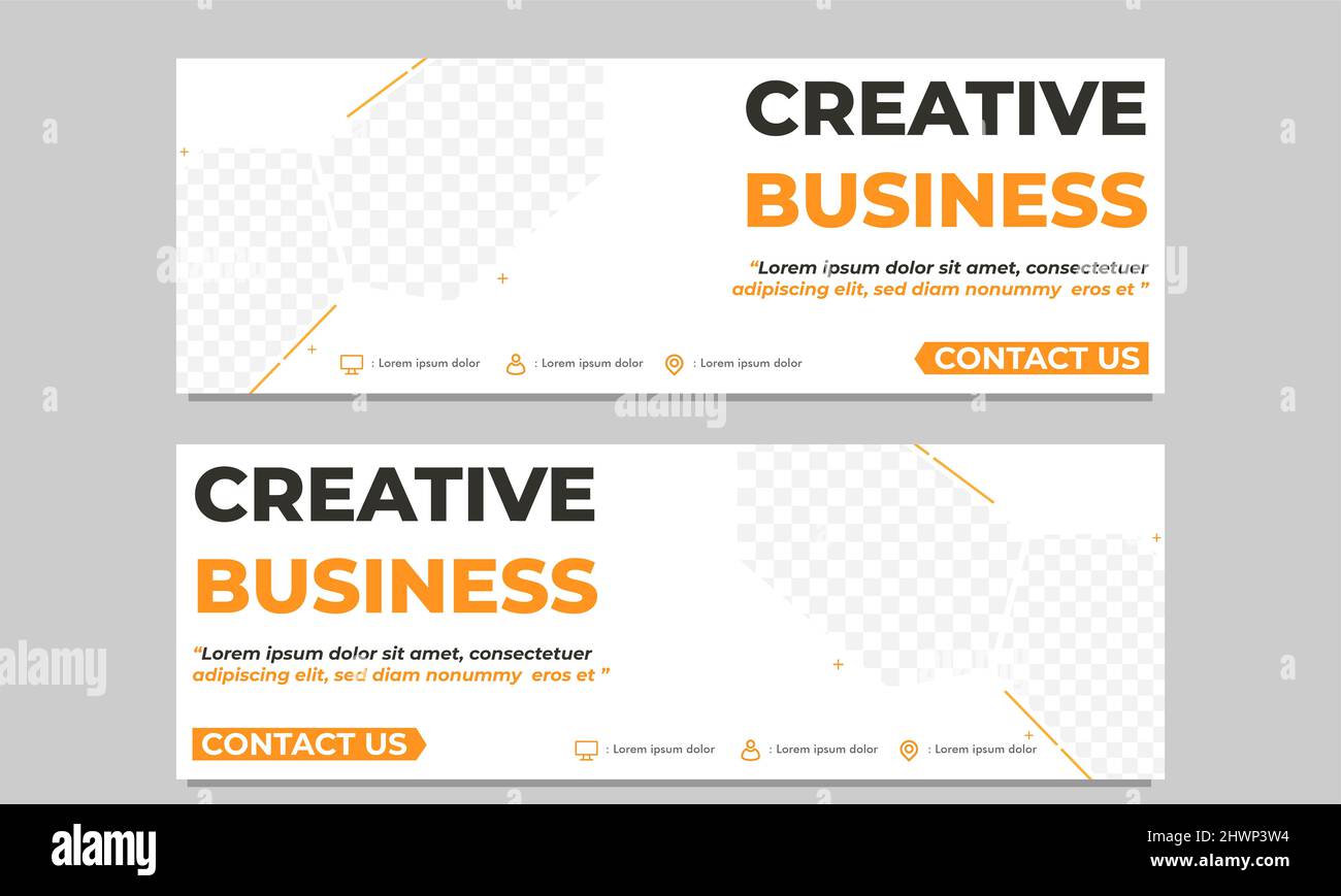 creative business horizontal banner template design Stock Photo - Alamy