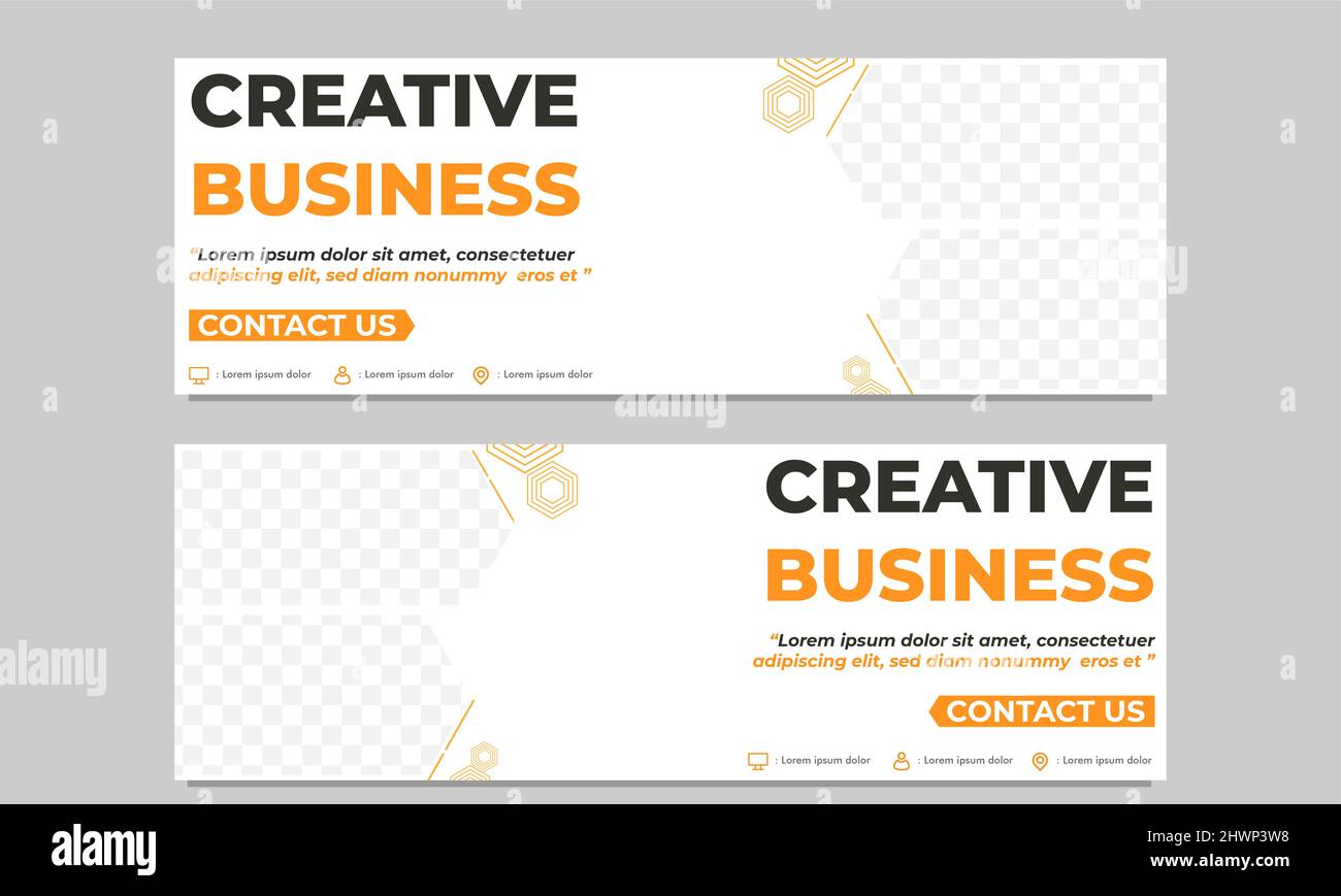 creative business horizontal banner template design Stock Photo - Alamy