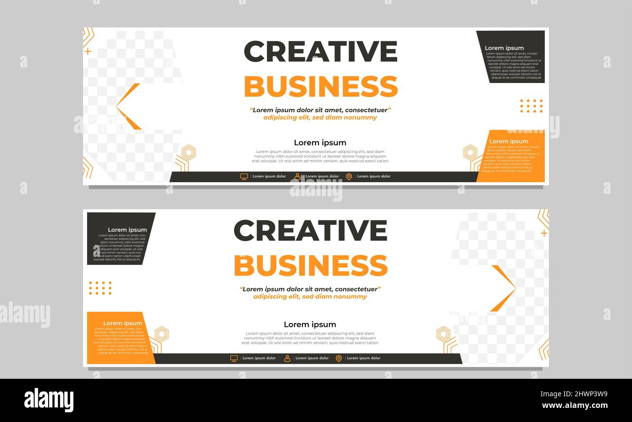 creative business horizontal banner template design Stock Photo - Alamy
