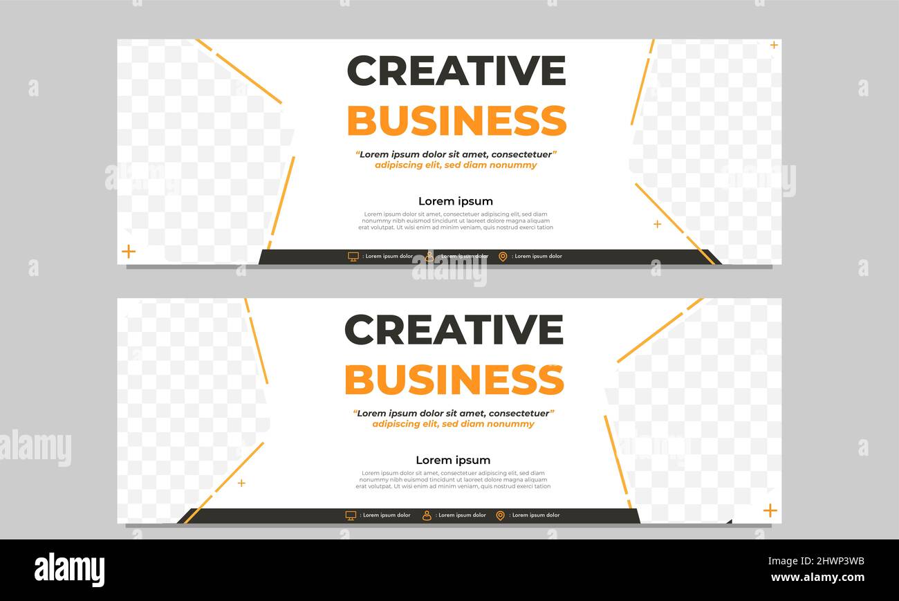 creative business horizontal banner template design Stock Photo - Alamy