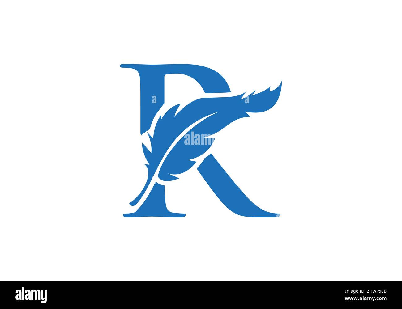 Feather logo design with R letter vector. Law logo with Feather and R ...