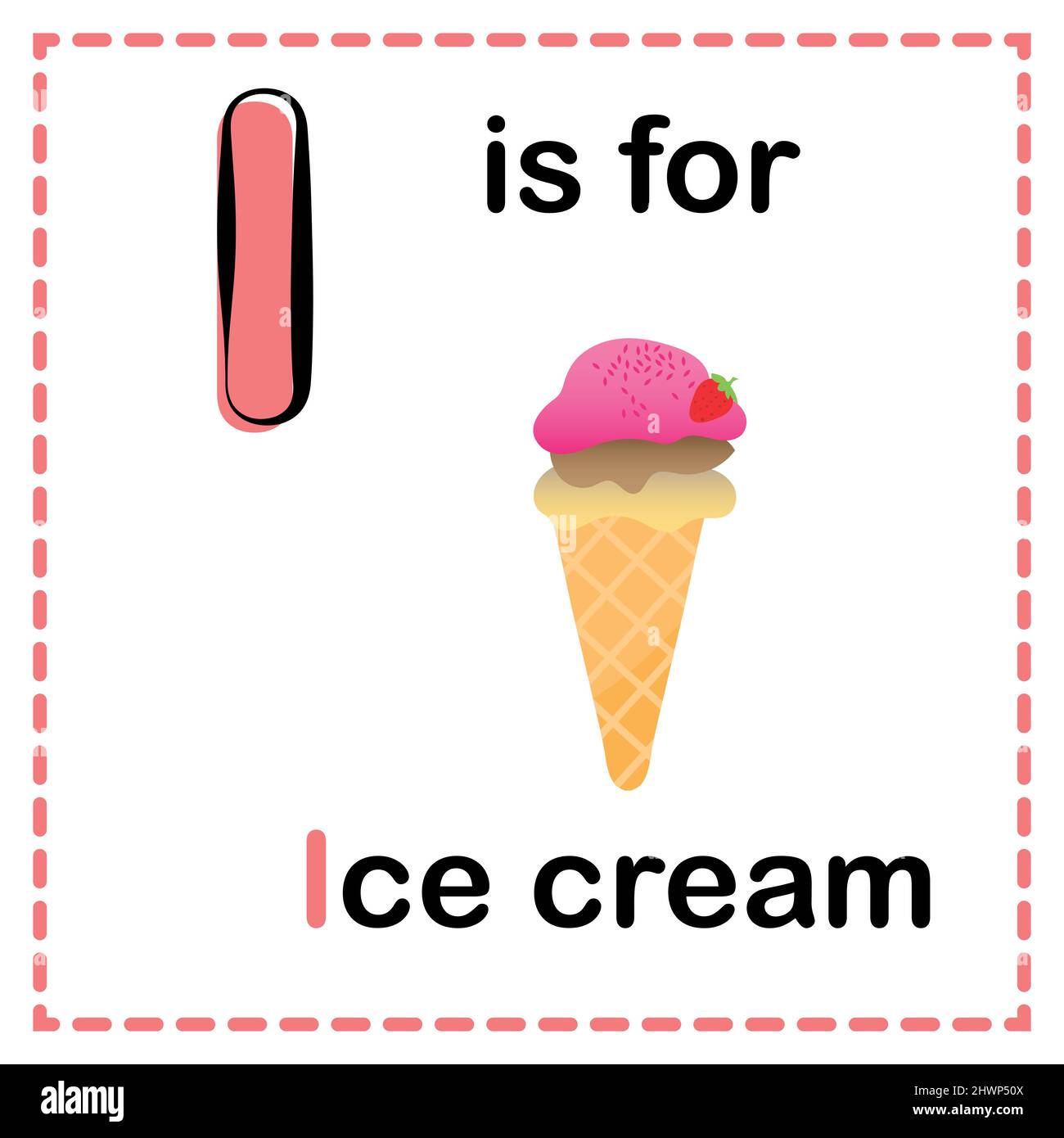 Ice cream english alphabet kids Stock Vector Images - Alamy