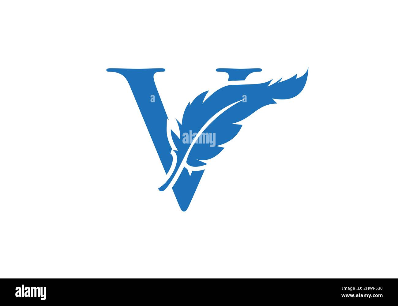 Feather logo design with V letter vector. Law logo with Feather and V ...