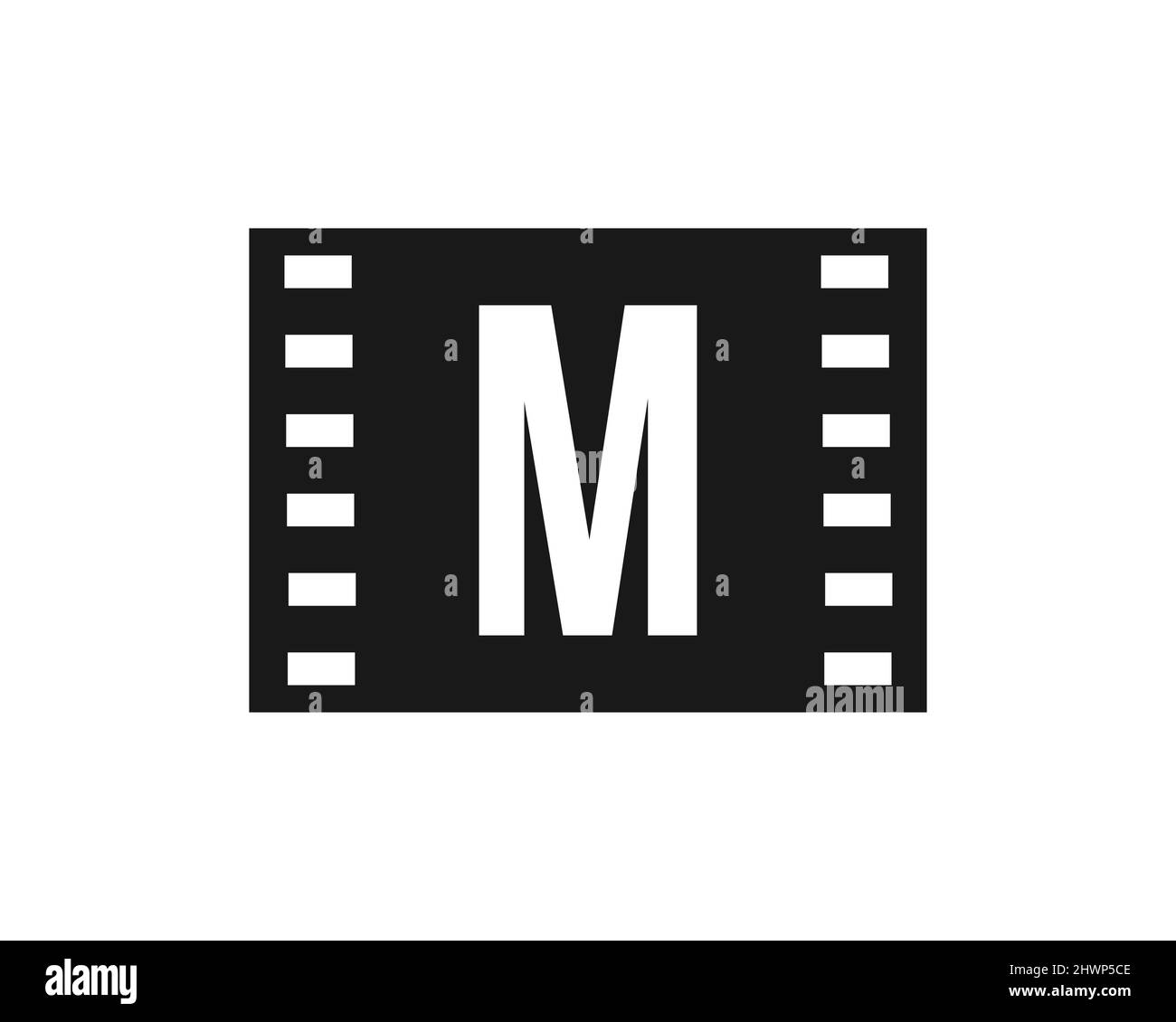 Motion Film Logo On Letter M. Movie Film Sign, Film Production Logo ...