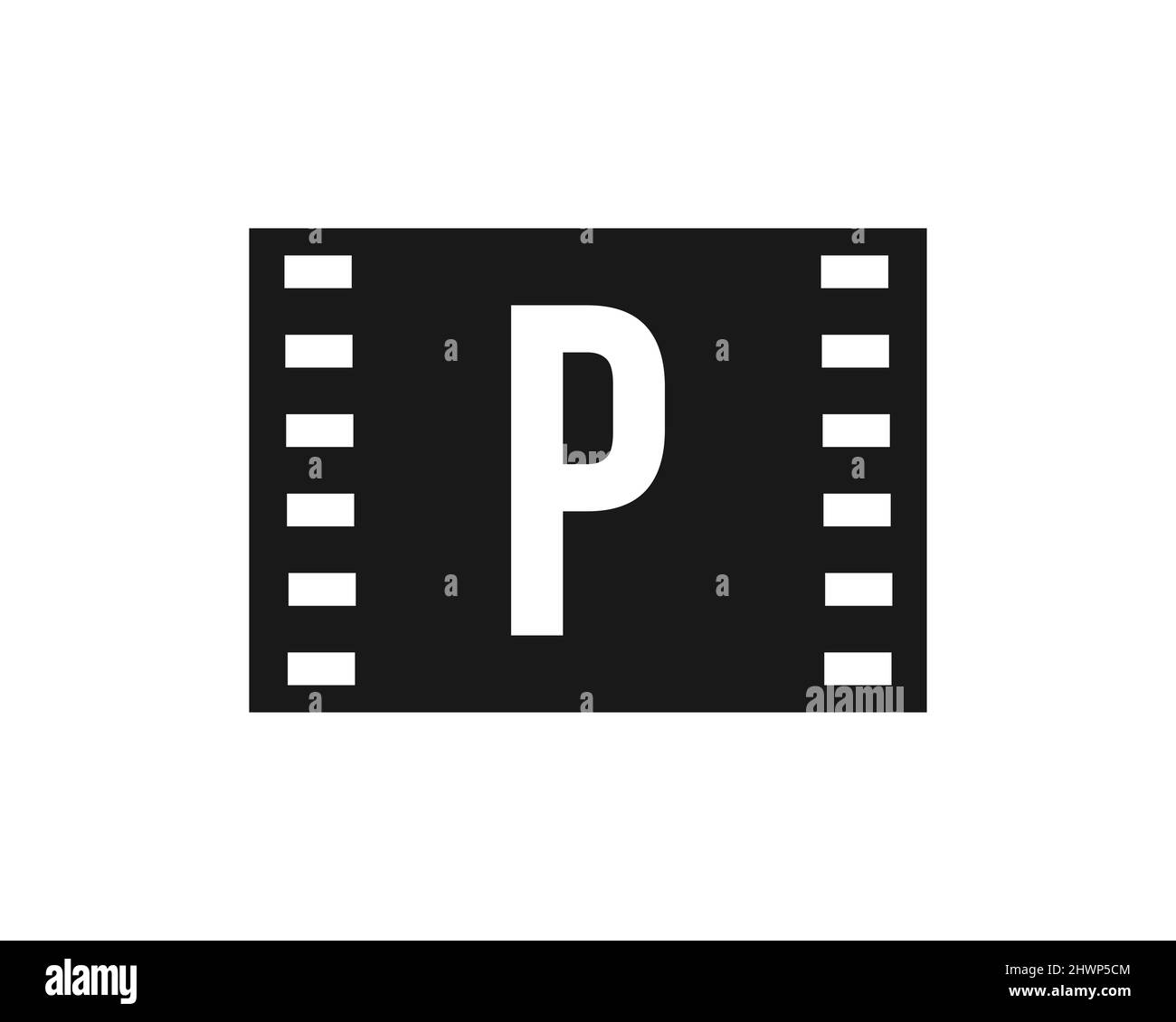 Motion Film Logo On Letter P. Movie Film Sign, Film Production Logo ...