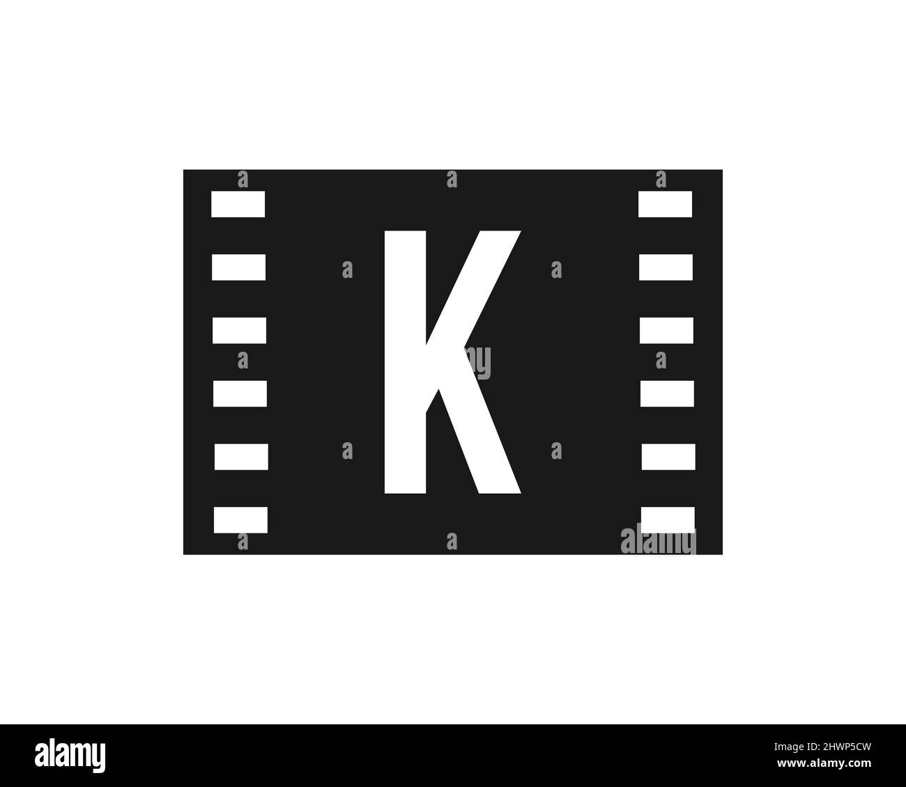 Motion Film Logo On Letter K. Movie Film Sign, Film Production Logo ...