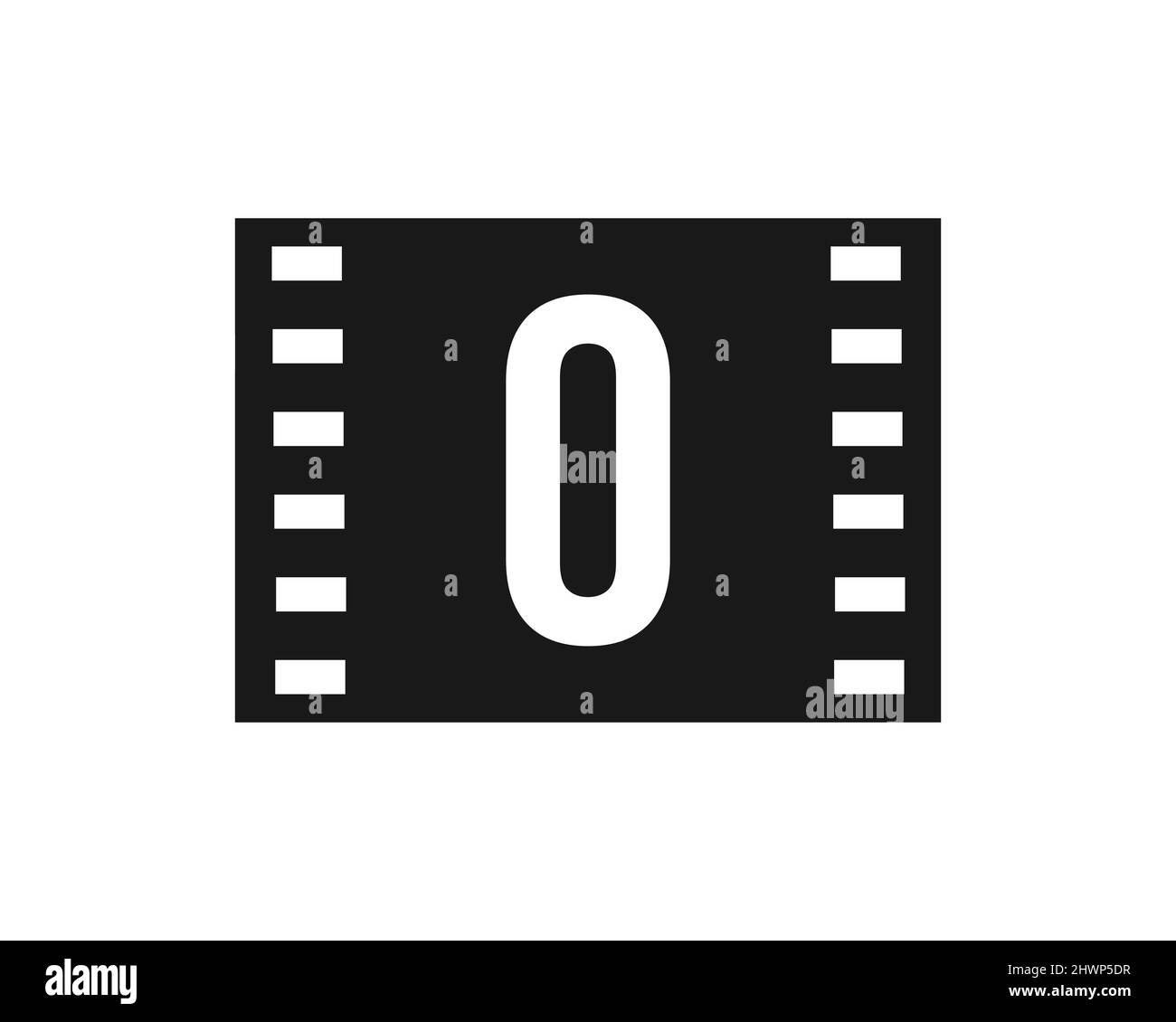 Motion Film Logo On Letter O. Movie Film Sign, Film Production Logo ...