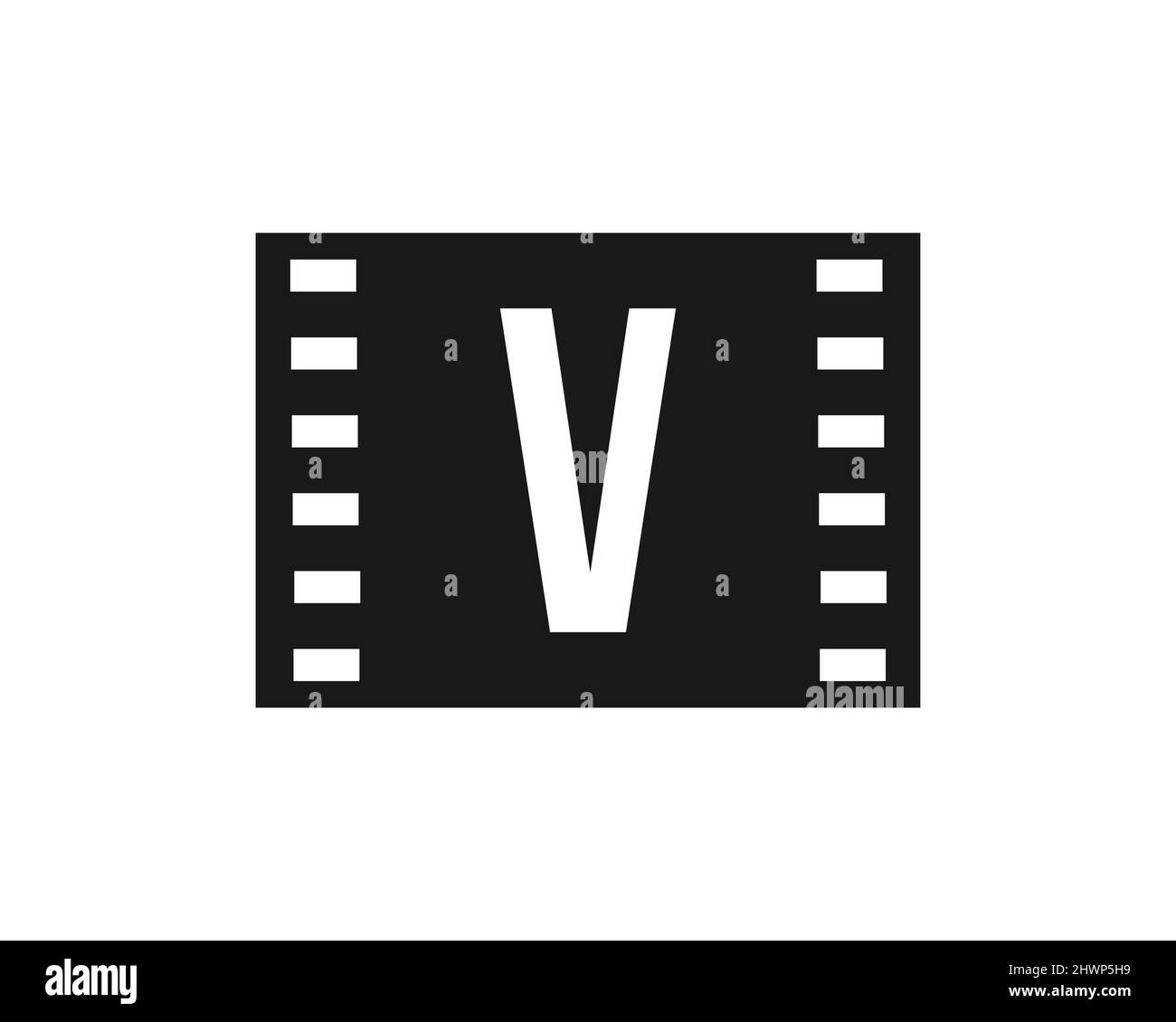 Motion Film Logo On Letter V. Movie Film Sign, Film Production Logo ...