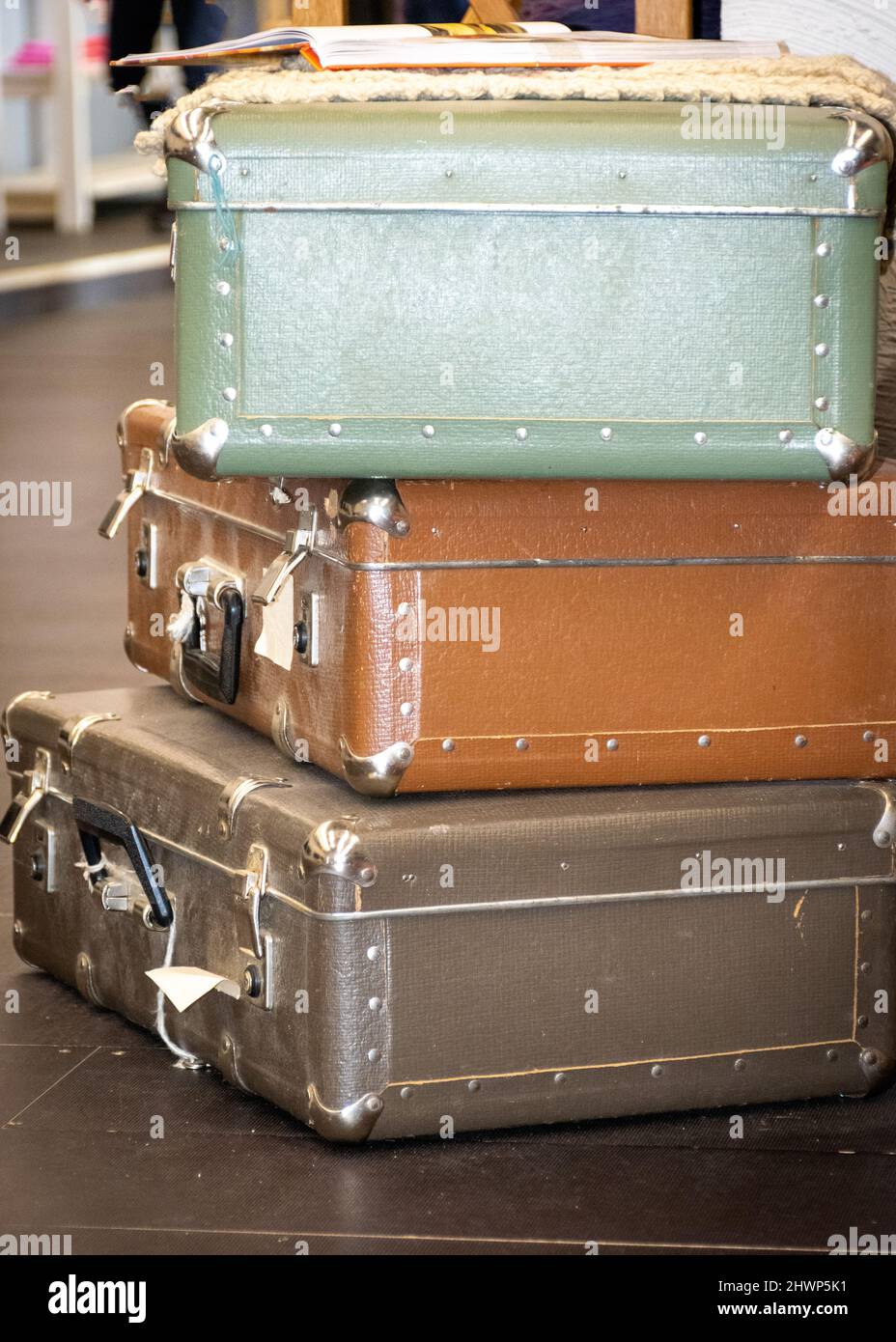 photography with old-time travel suitcases, an antique object preserved ...