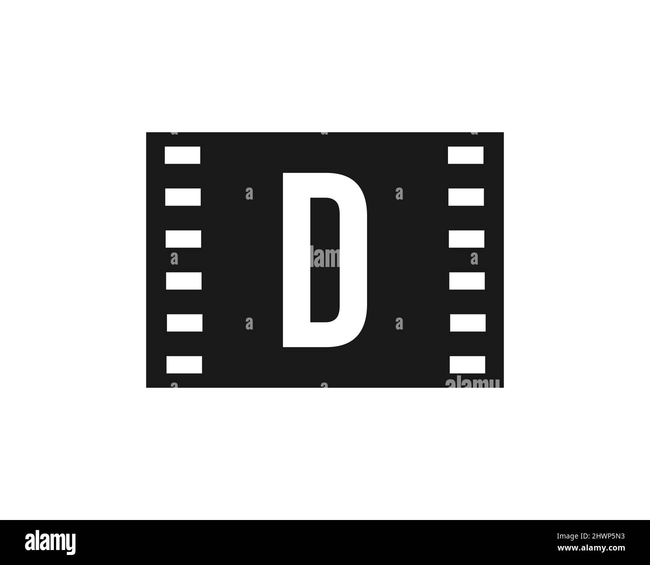 Motion Film Logo On Letter D. Movie Film Sign, Film Production Logo ...