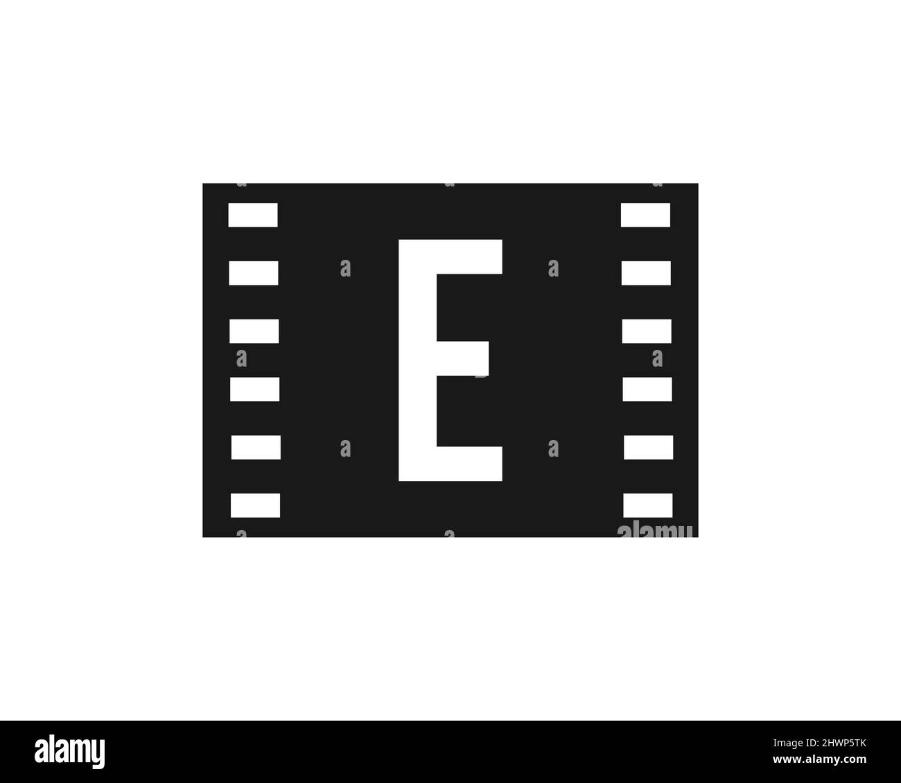 Motion Film Logo On Letter E. Movie Film Sign, Film Production Logo ...
