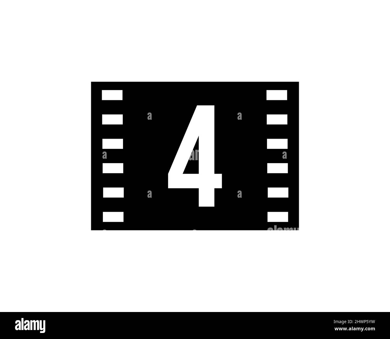 Motion Film Logo On Letter 4. Movie Film Sign, Film Production Logo ...