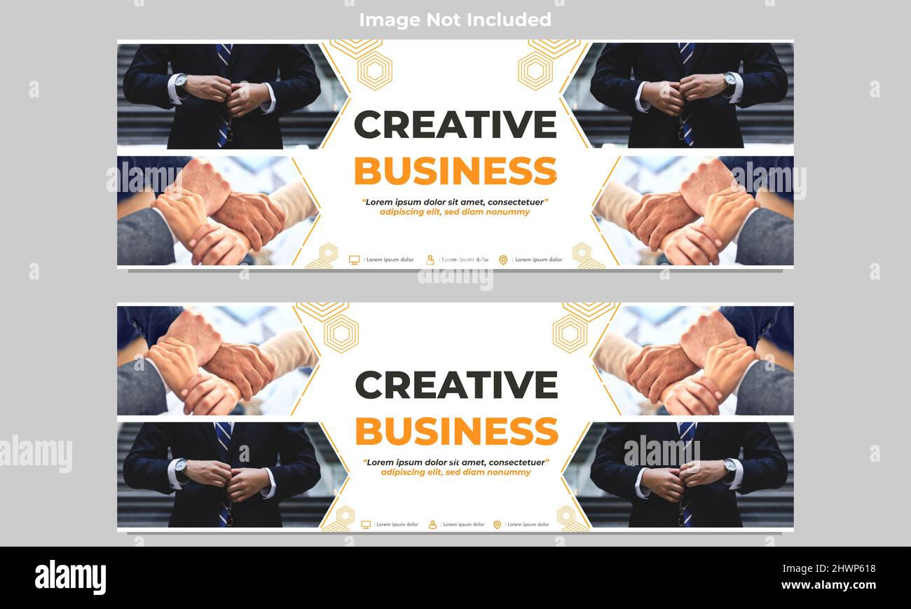 creative business horizontal banner template design Stock Photo - Alamy