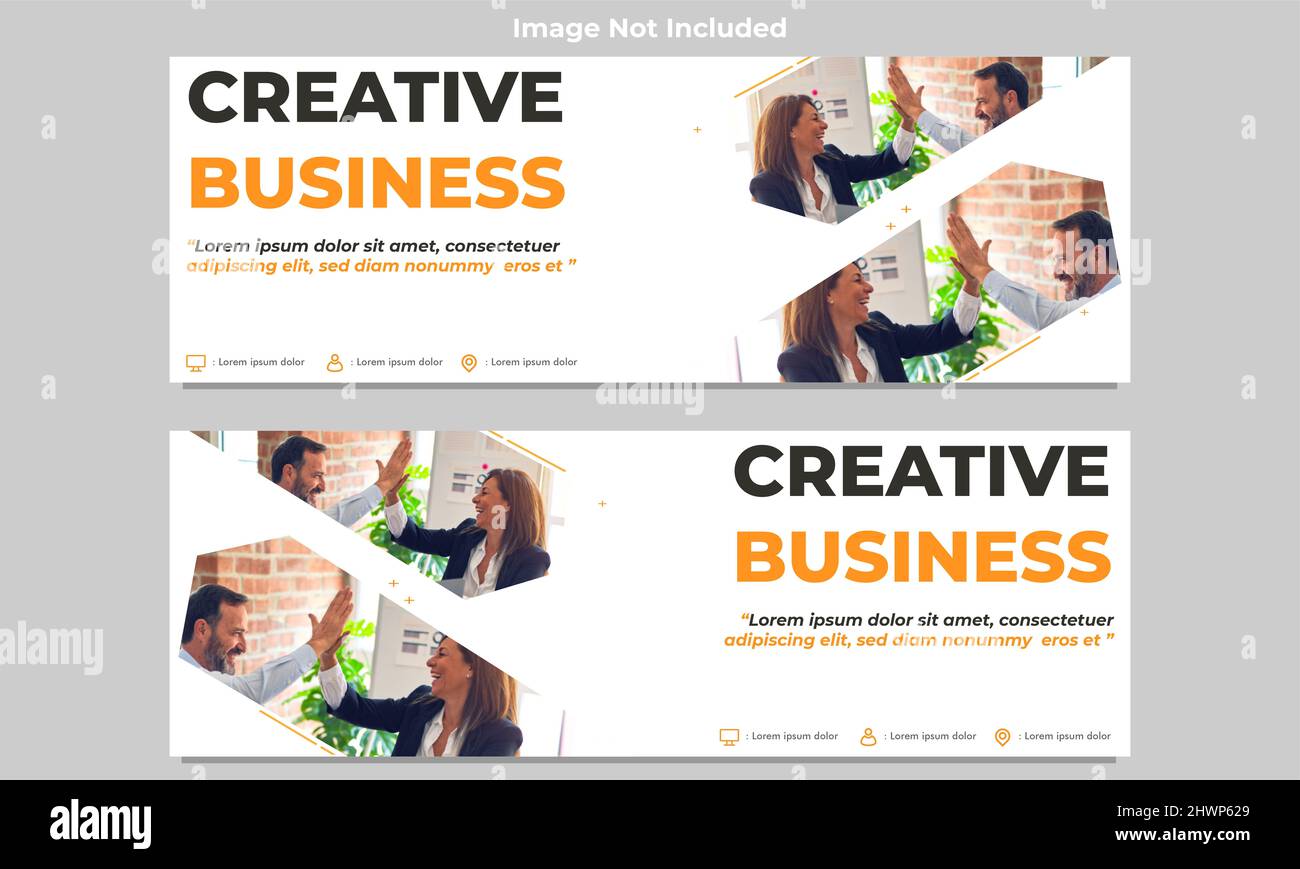 creative business horizontal banner template design Stock Photo - Alamy