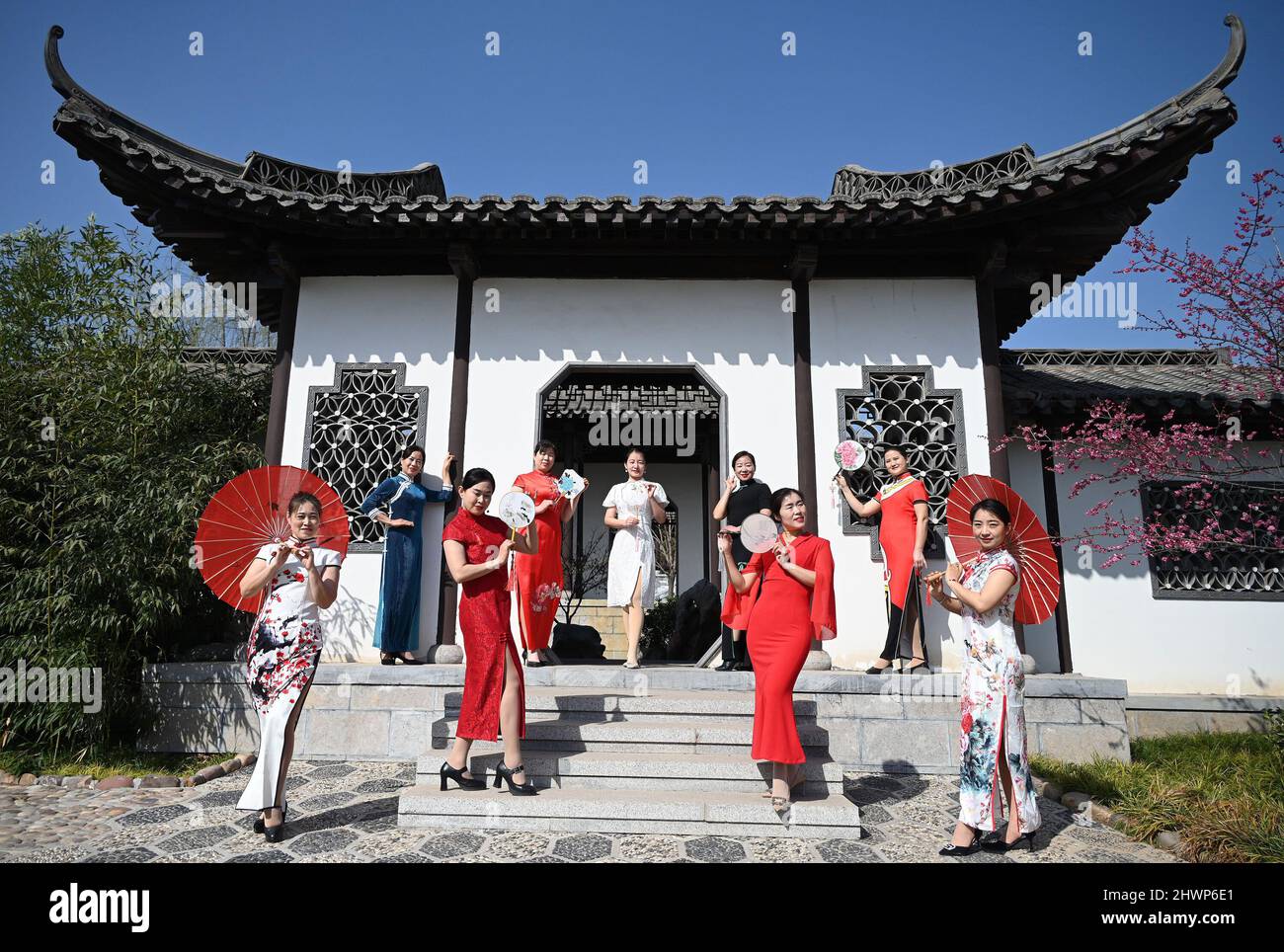 HANDAN, CHINA - MARCH 7, 2022 - Cheongsam lovers show cheongsam to ...