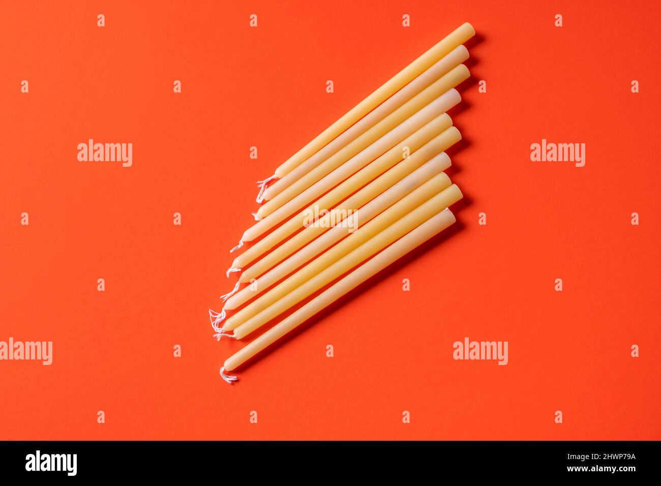 Festive composition with traditional Jewish candles for the Hanukkah ...