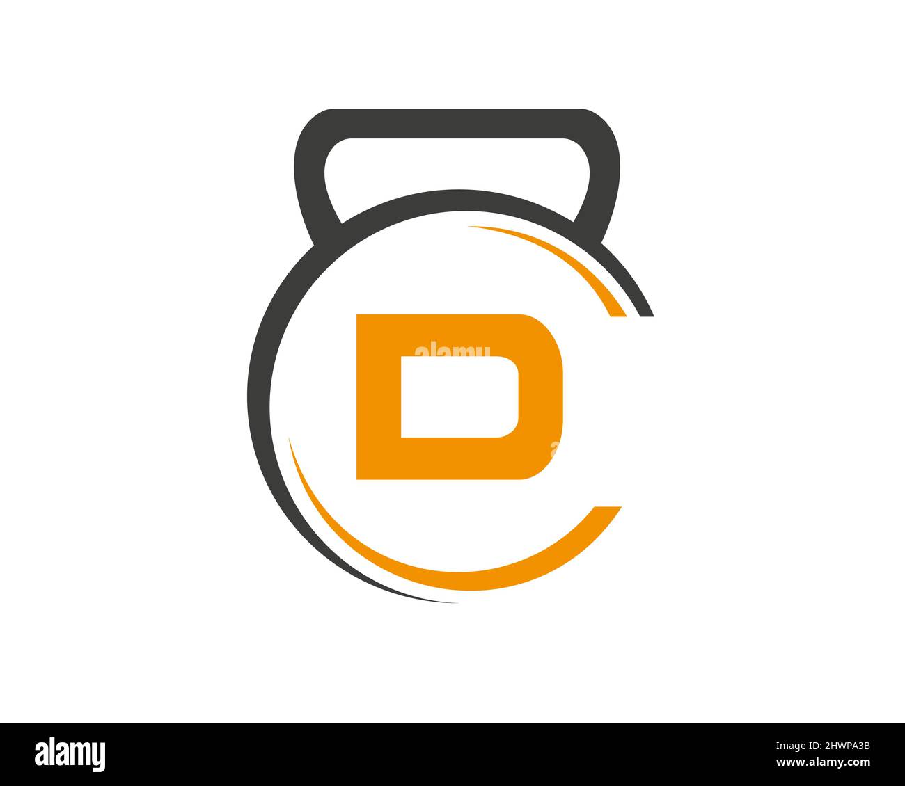 Fitness logo with D letter concept. Gym logo with D letter vector ...