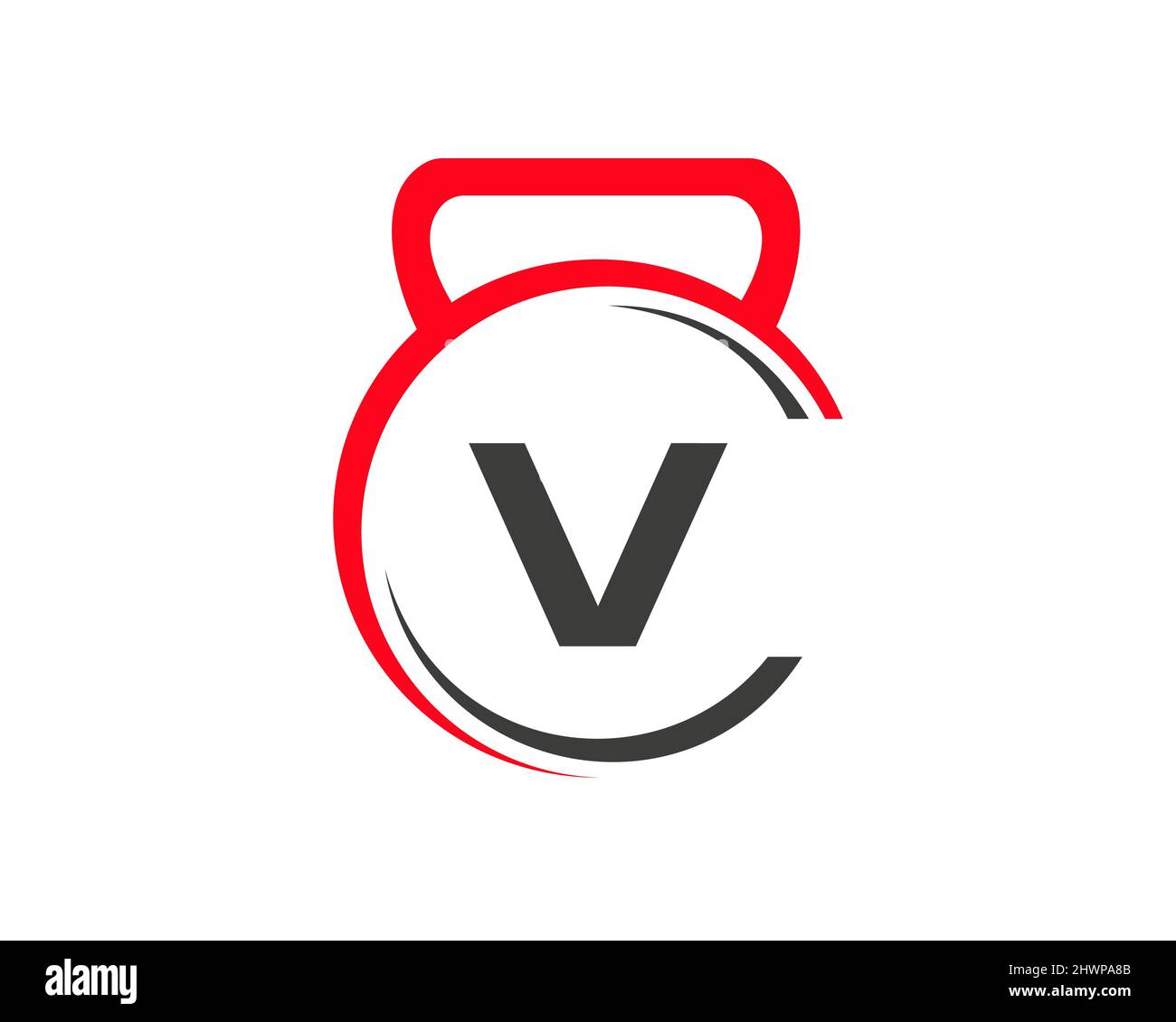 Fitness logo with V letter concept. Gym logo with V letter vector ...