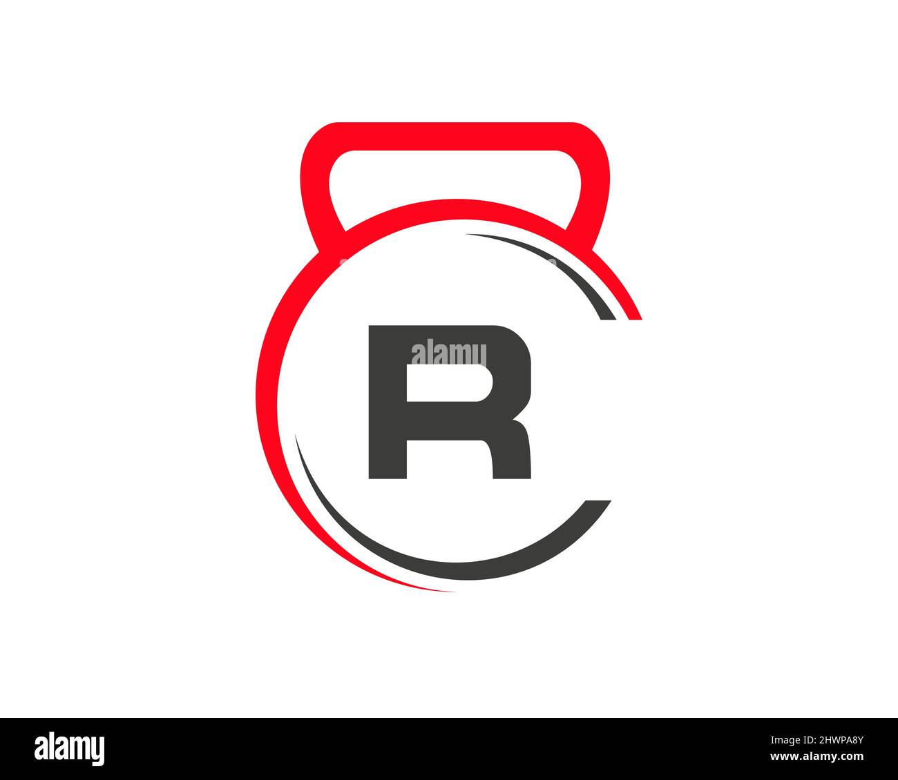 Fitness logo with R letter concept. Gym logo with R letter vector ...