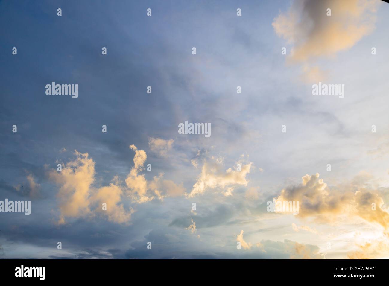 Sky and clouds before sunset background Stock Photo - Alamy