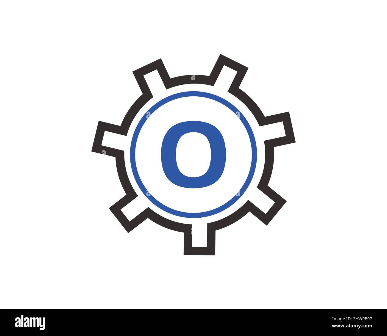 Gear Logo on letter O. Initial O Gear Letter Logo Design Template Stock ...