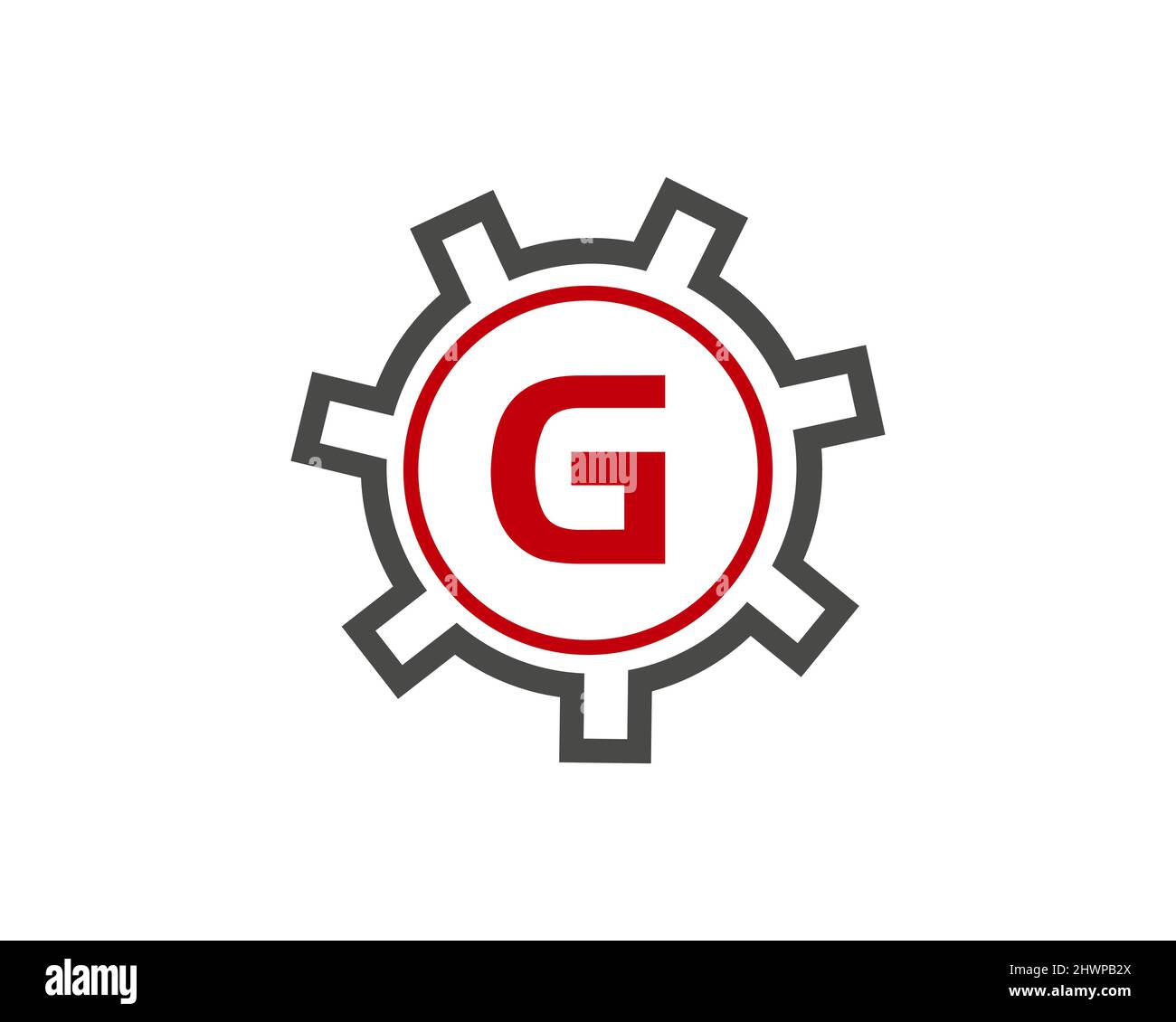Gear Logo on letter G. Initial G Gear Letter Logo Design Template Stock ...