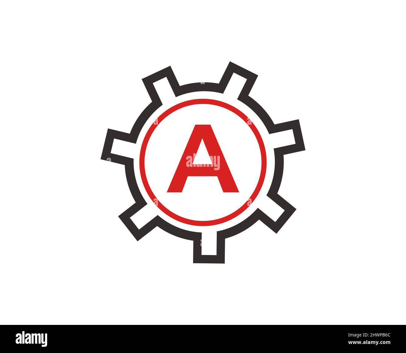 Gear Logo on letter A. Initial A Gear Letter Logo Design Template Stock ...