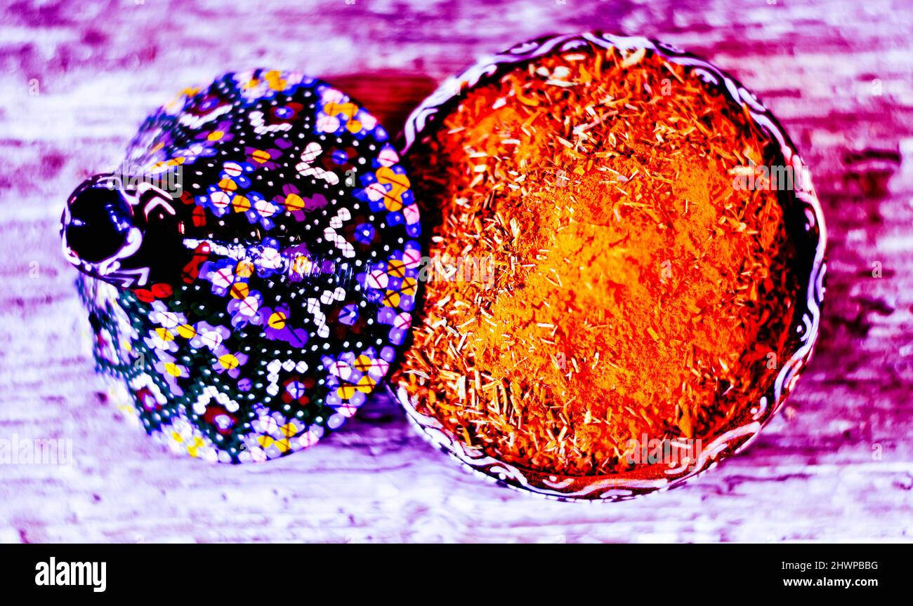 the color of turmeric, a spice of Asian origin, probably from India ...