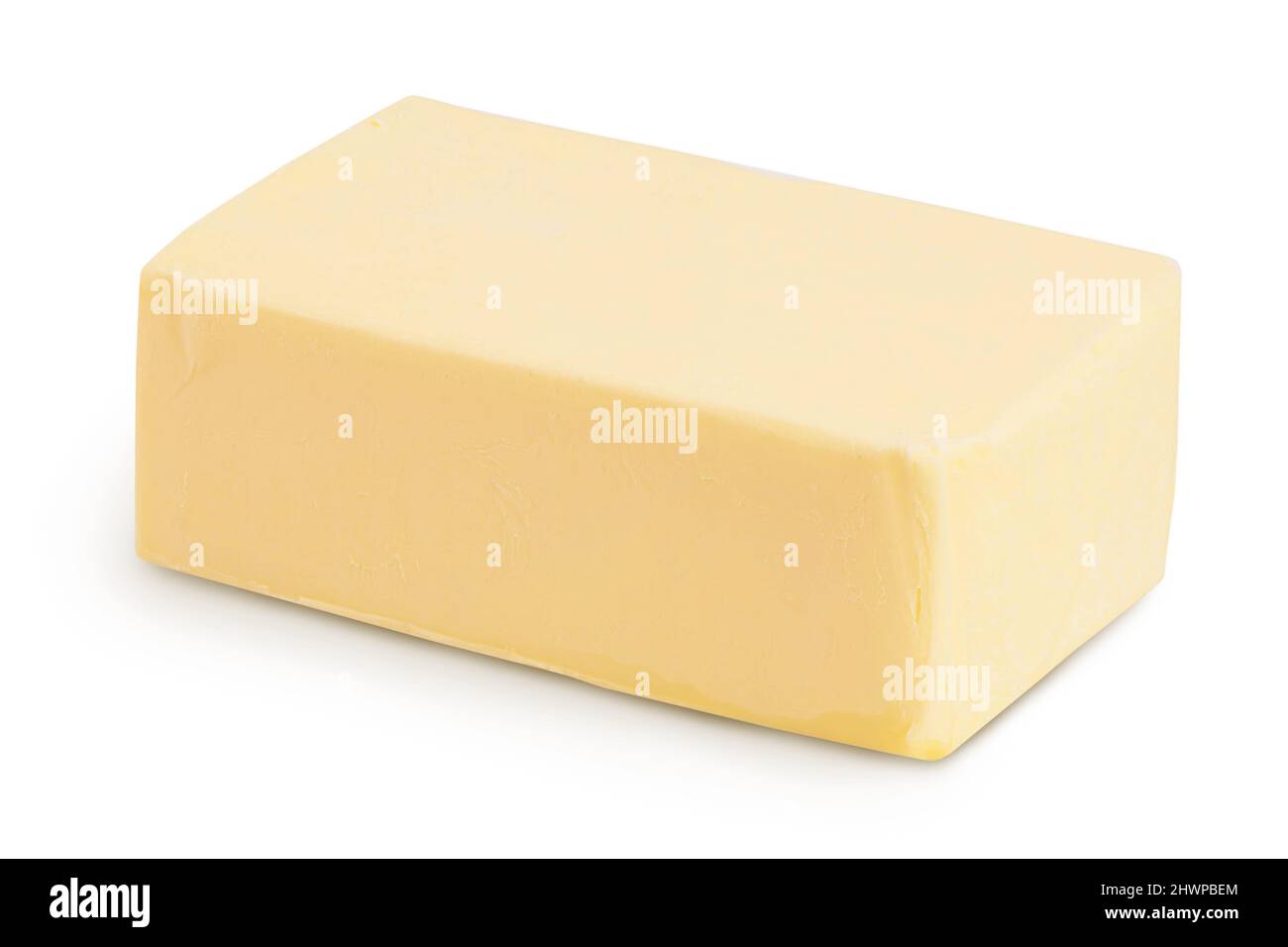 butter isolated on white background with clipping path and full depth ...